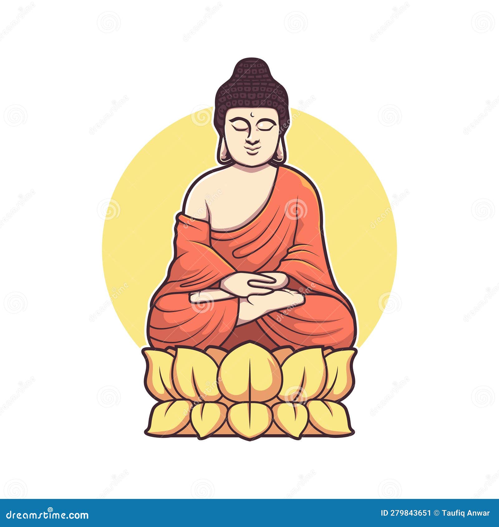 Budha Illustration Cartoon Vector Design Stock Vector - Illustration of ...