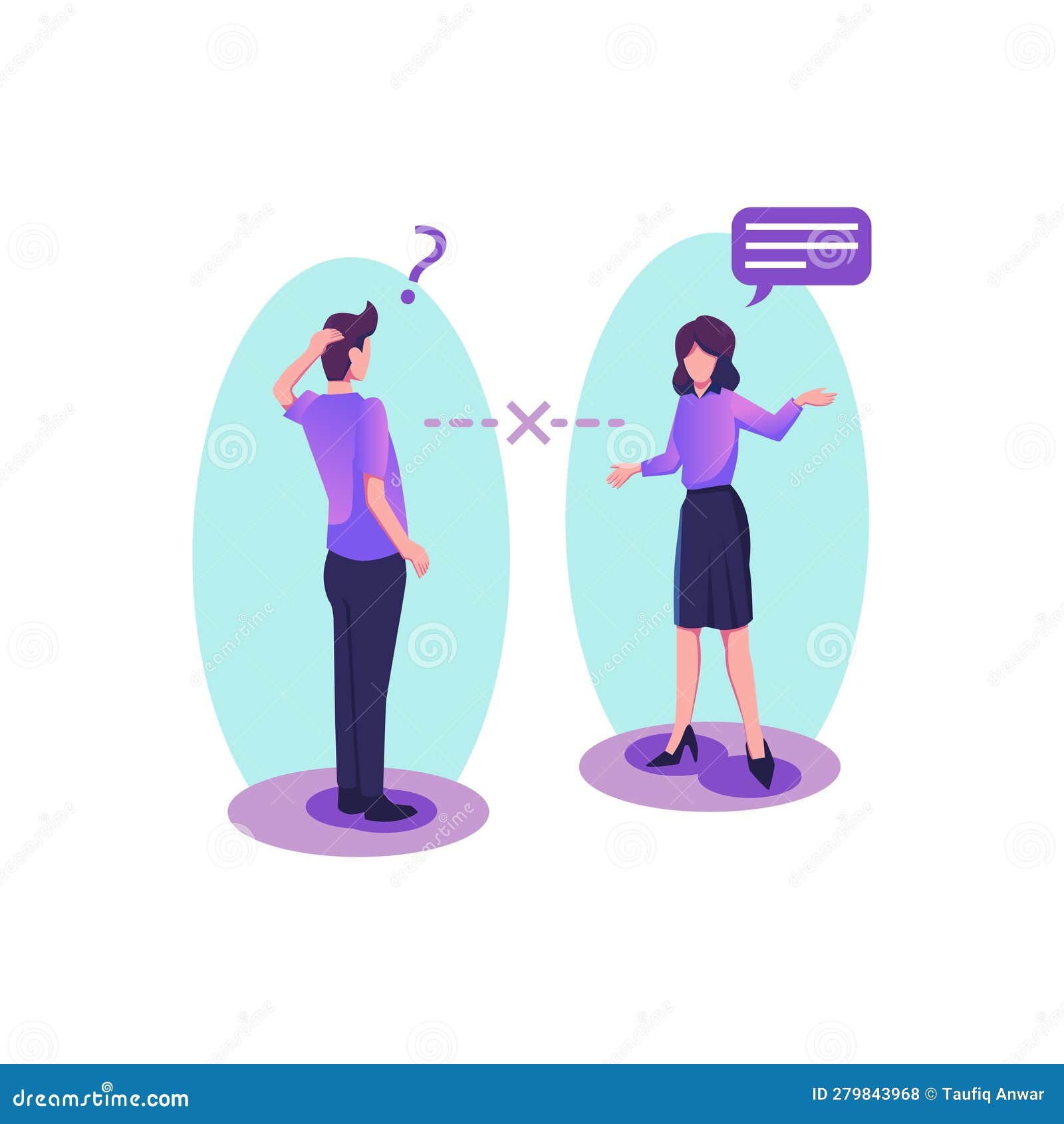 Communication Gap Flat Style Illustration Vector Design Stock Vector ...