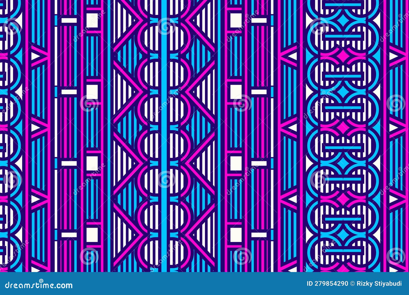 Stripe Rectangle Pattern with Bright Blue, Red, and White Colors ...