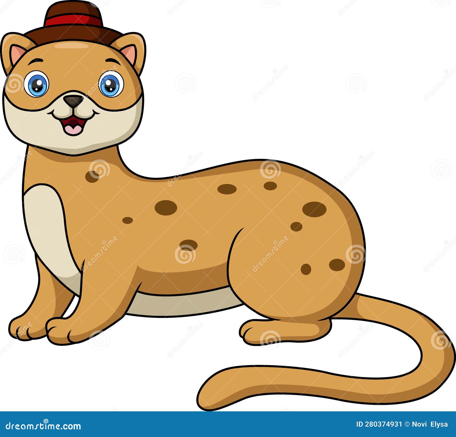 Cute Ferret Cartoon on White Background Stock Vector - Illustration of ...