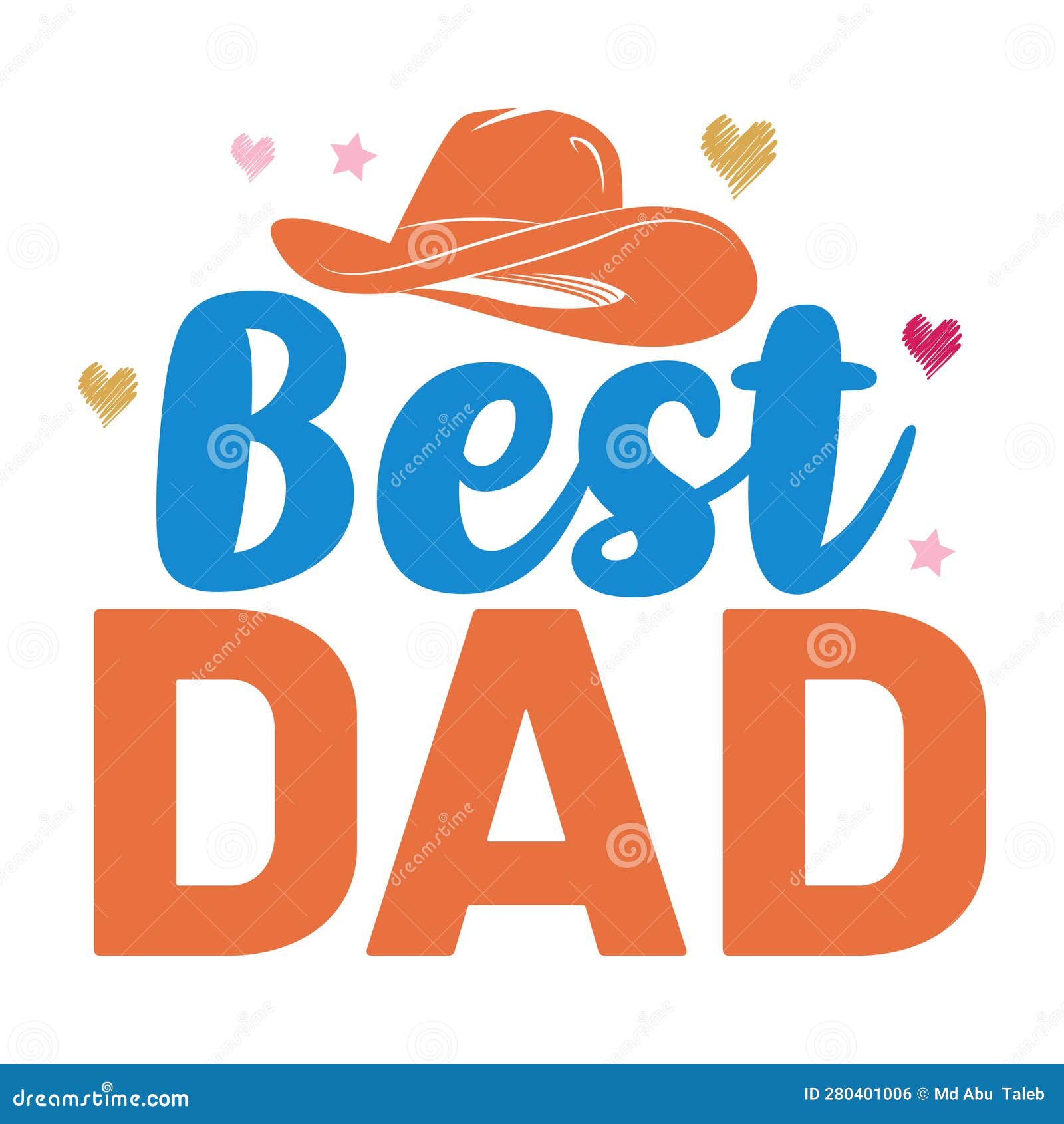 Best Dad, Typography Design Stock Vector - Illustration of line, basic ...