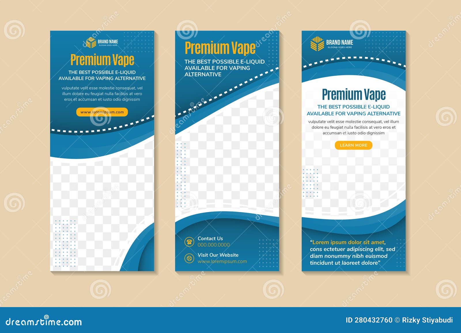 Abstract Geometric Banner Template for Premium Vape Promotion Stock ...