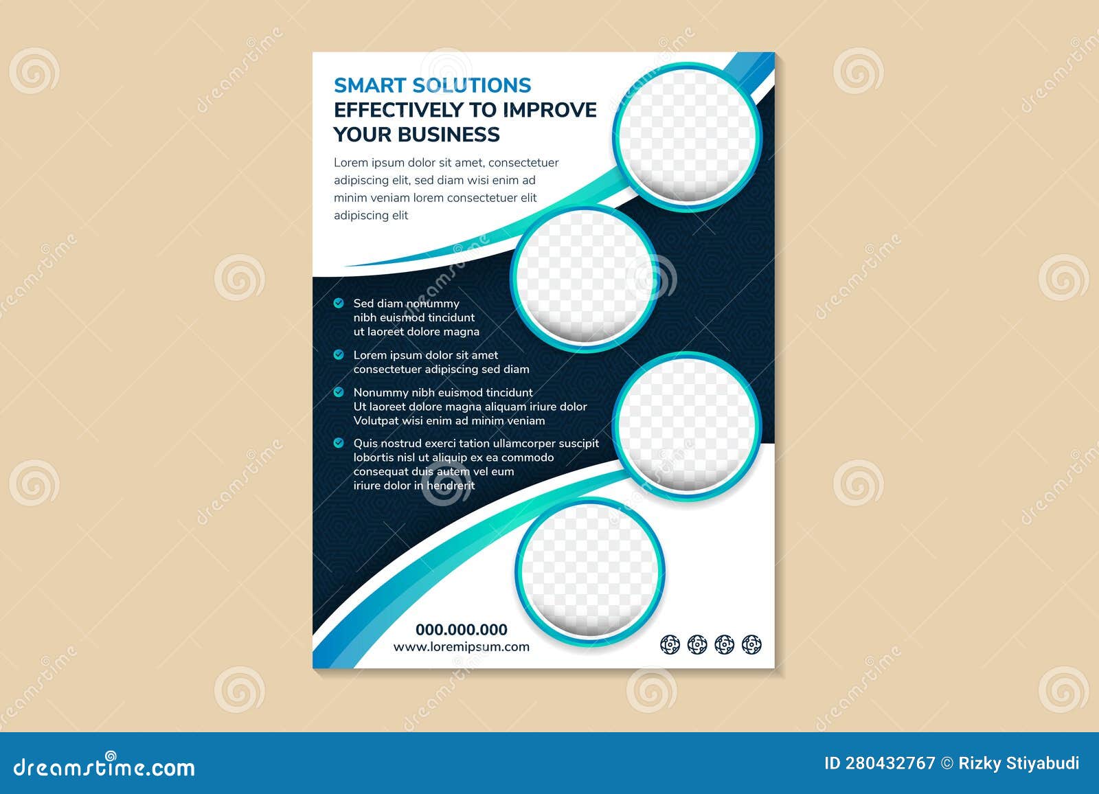 Flyer Template Design with Example Headline is Smart Solutions for Your ...