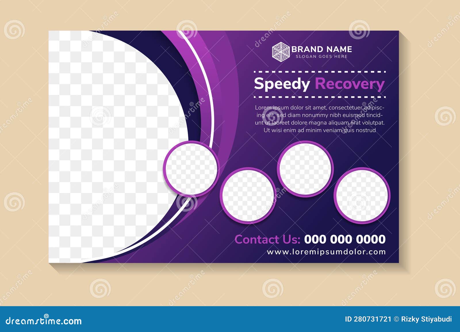 Flyer Template Design with Example Headline is Speedy Recovery Stock Vector - Illustration of ...