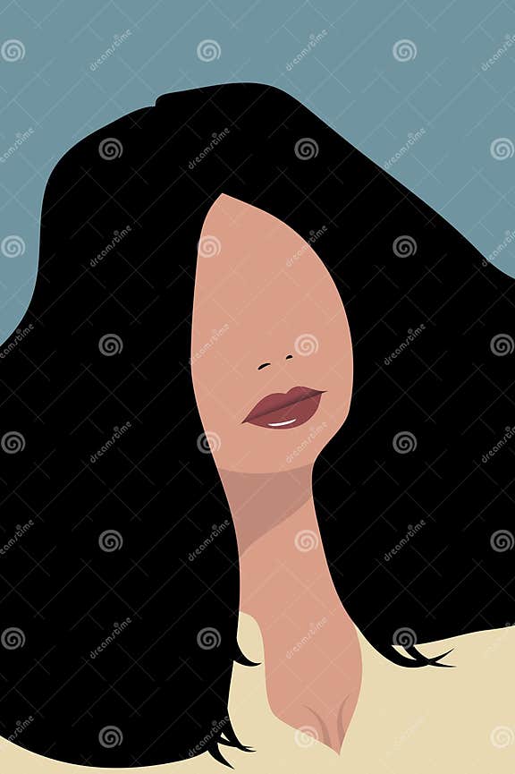 Portrait of an Eyeless Beauty Stock Vector - Illustration of hair, glamour: 280775114