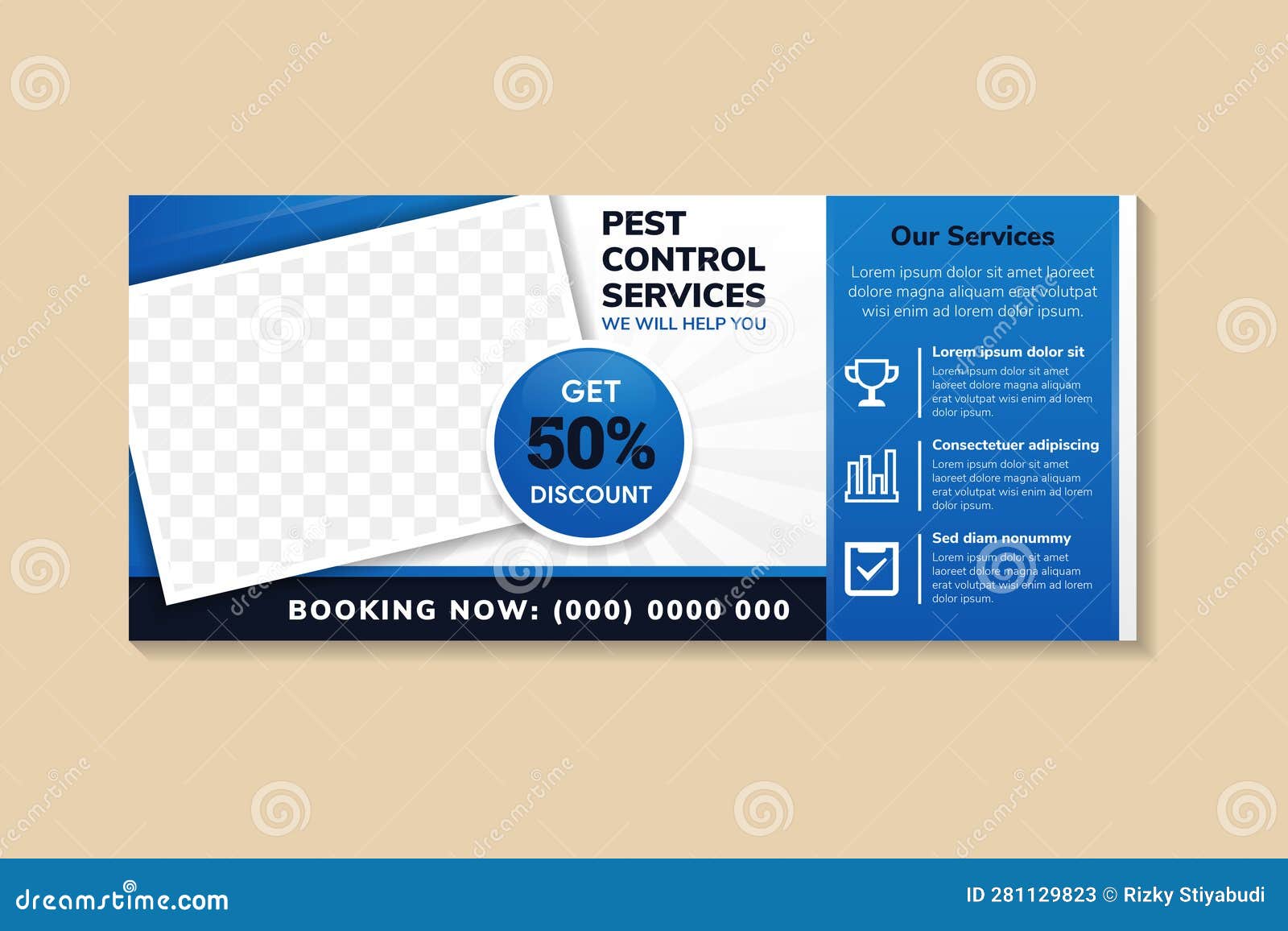 Pest Control Services Banner Template Design with an Image and Text ...