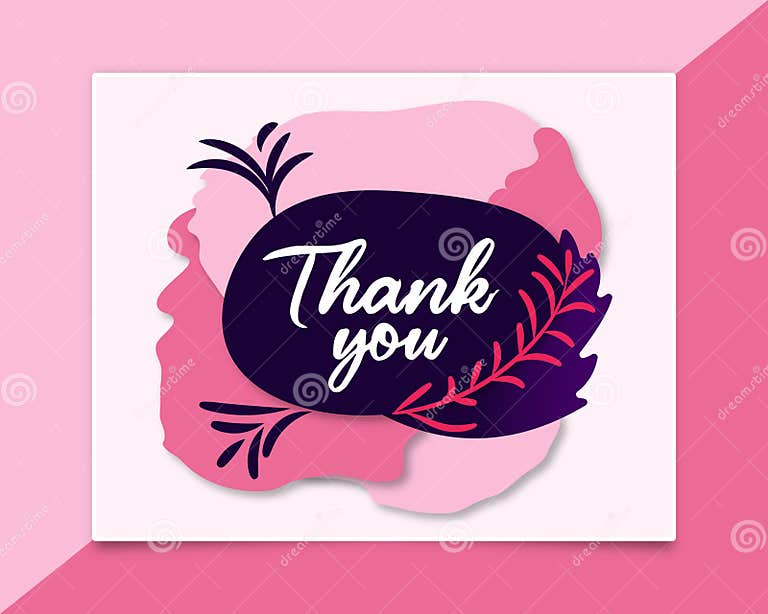 Vector Thank You Card Design with Thank You Lettering and Wavy ...