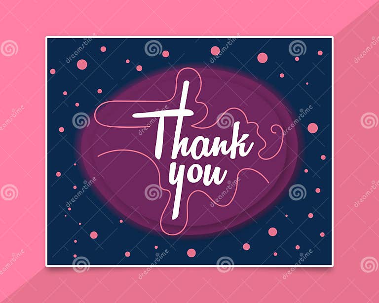 Vector Thank You Card Design with Thank You Lettering and Elif Symbol ...