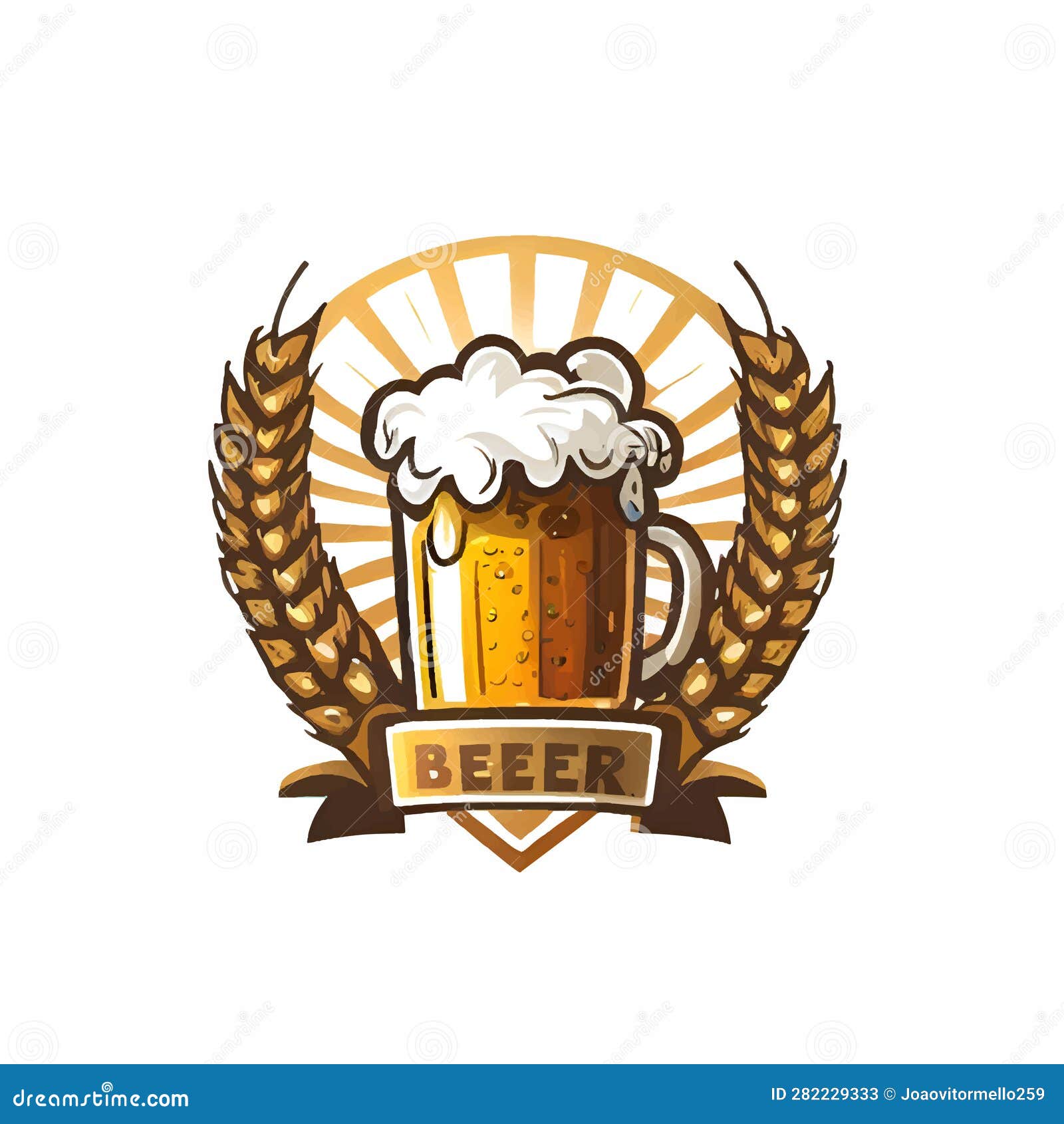 Sparkling Beer Mug Logo Illustration Stock Vector - Illustration of ...
