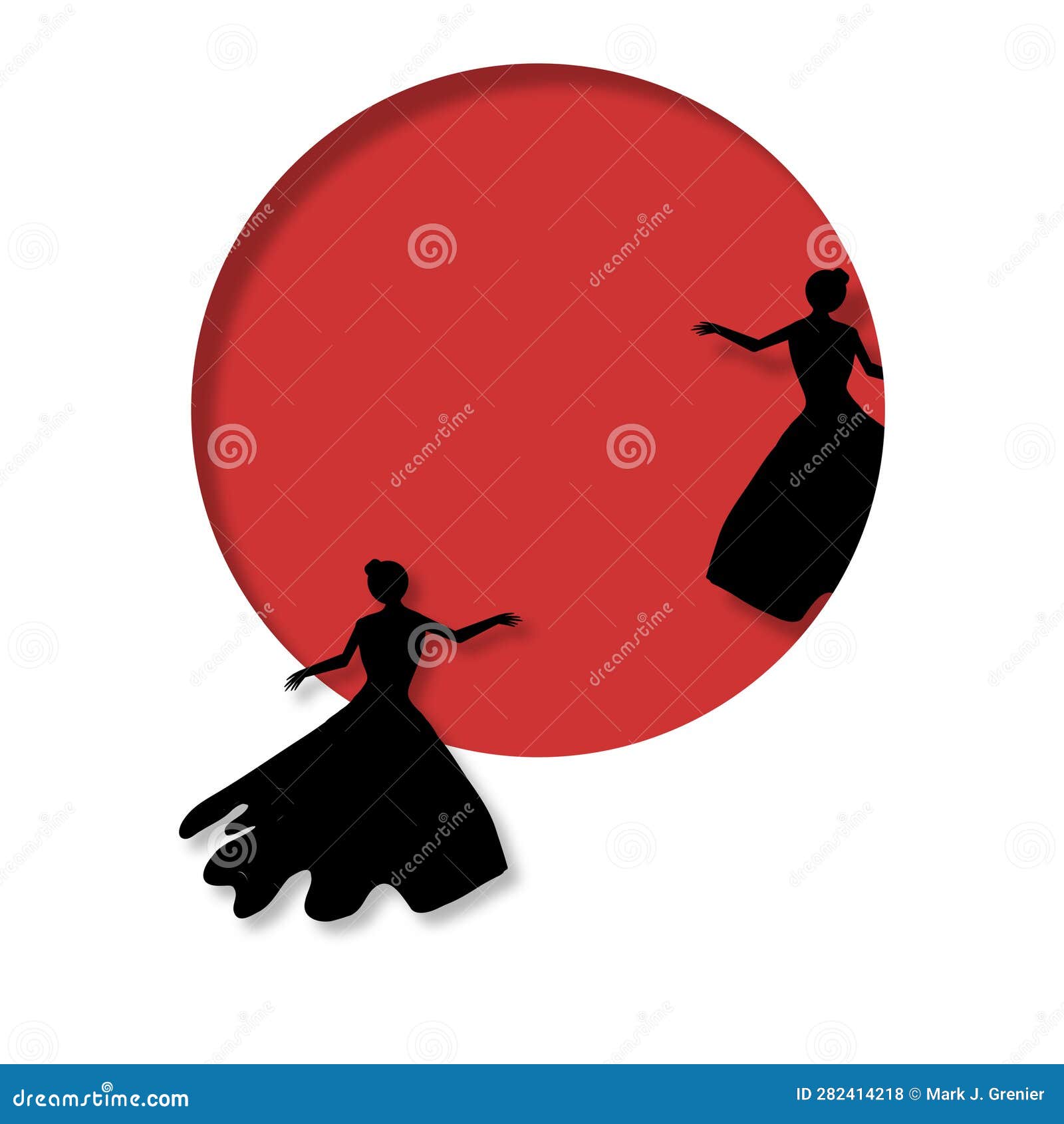 Red Circle Dance stock illustration. Illustration of beauty - 282414218