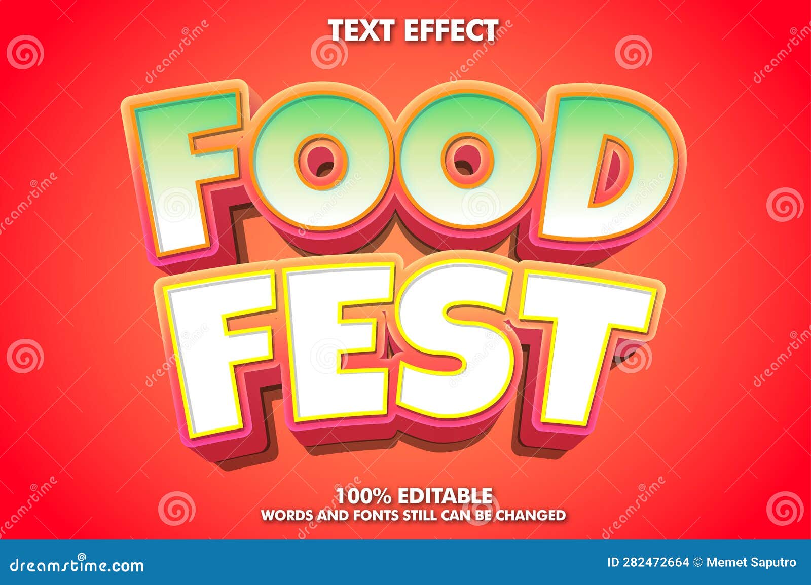 Food Fest Text Effect for Adobe Illustrator Stock Illustration ...
