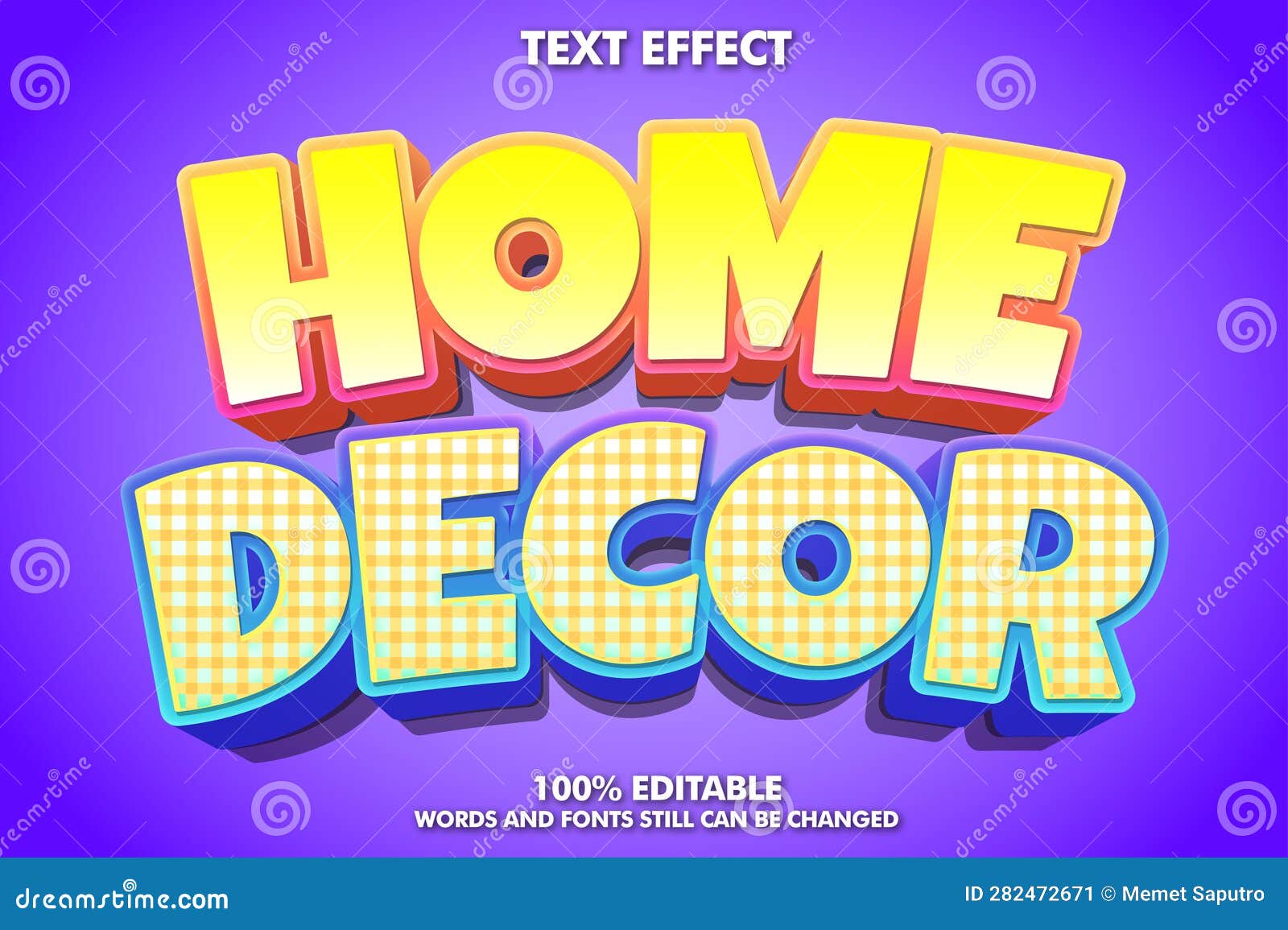 Home Decor Text Effect for Adobe Illustrator Stock Illustration ...