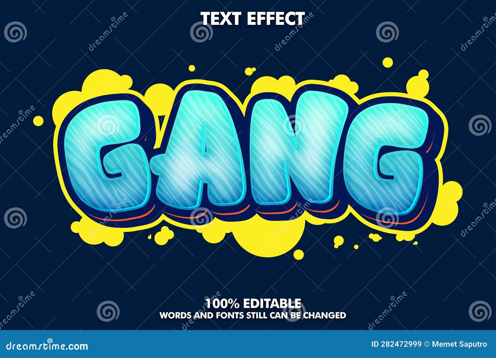 Editable Graffiti Text Effect For Adobe Illustrator Royalty-Free Stock ...