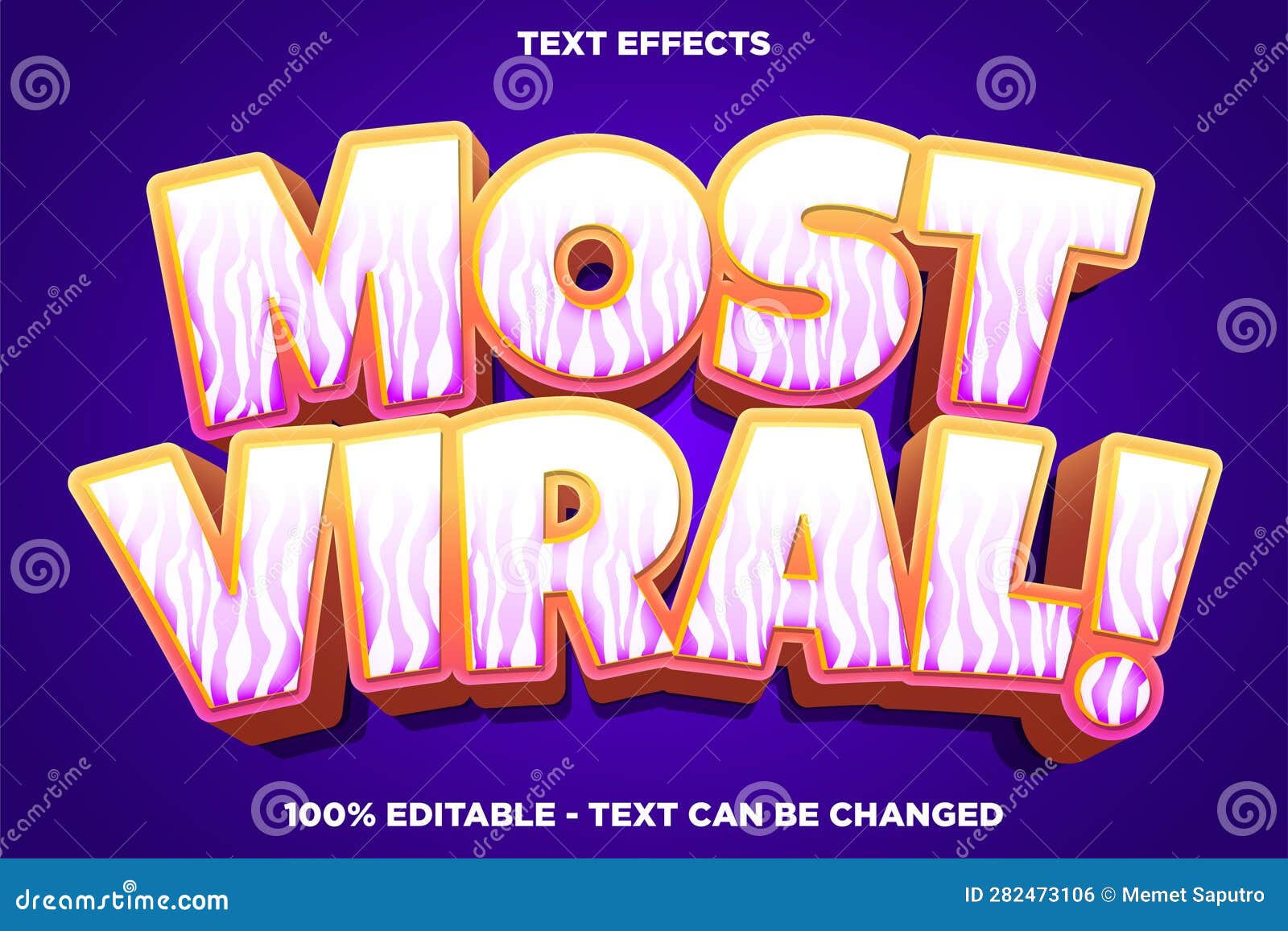 Cartoon Title Editable Text Effect for Illustrator Stock Illustration ...