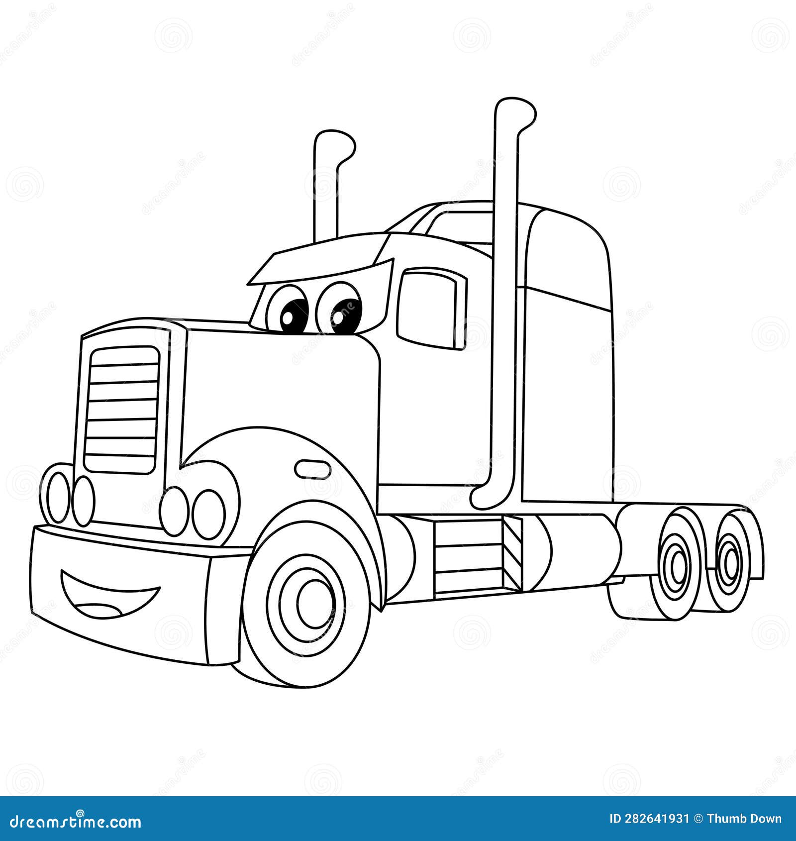 Smile Cartoon Truck Coloring Page For Kids | CartoonDealer.com #282641931