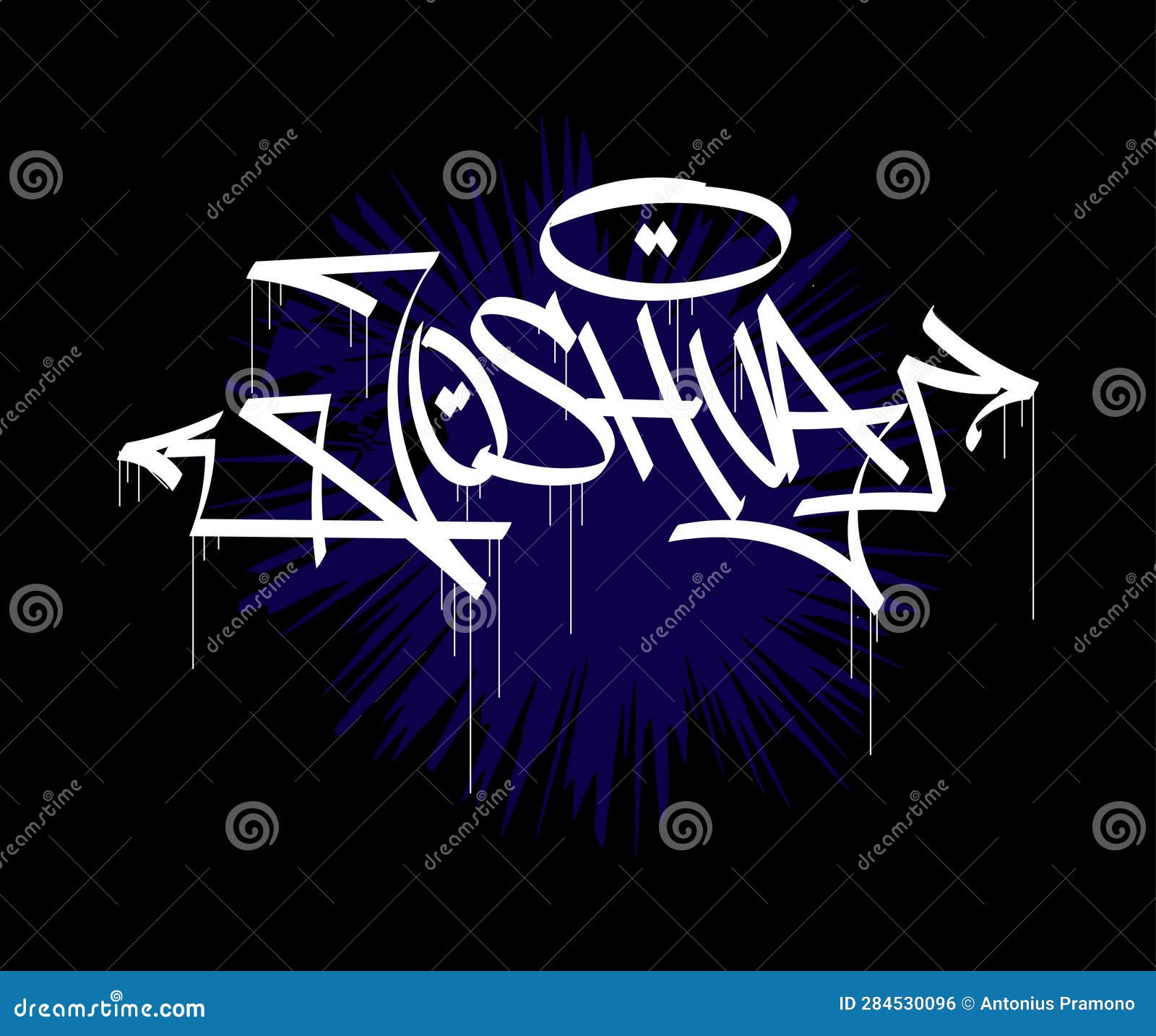 JOSHUA Word Graffiti Tag Style Stock Vector - Illustration of ...