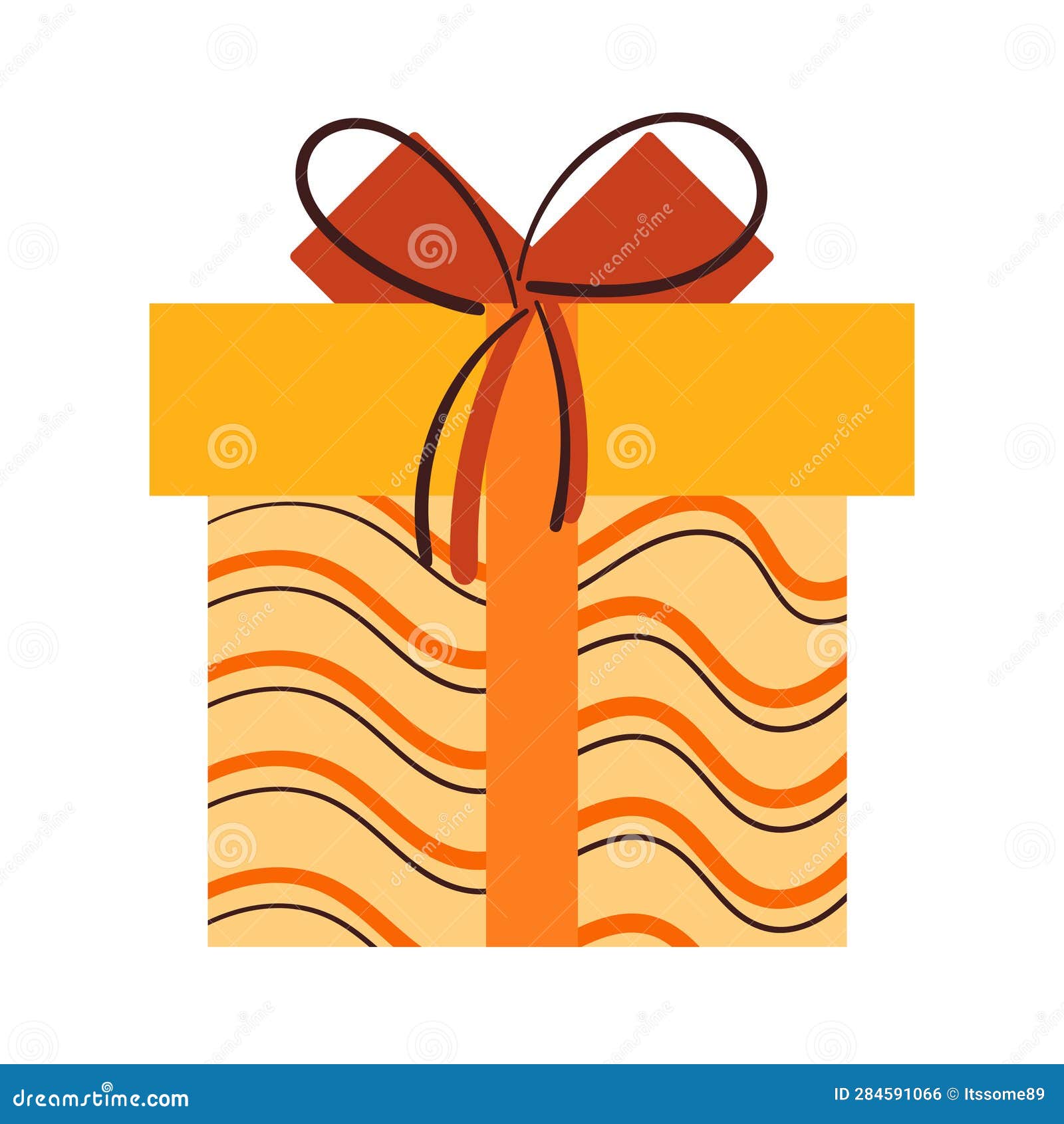 Hand Drawing Cartoon Gift Box. Cute Drawing for Icon and Sticker Stock ...