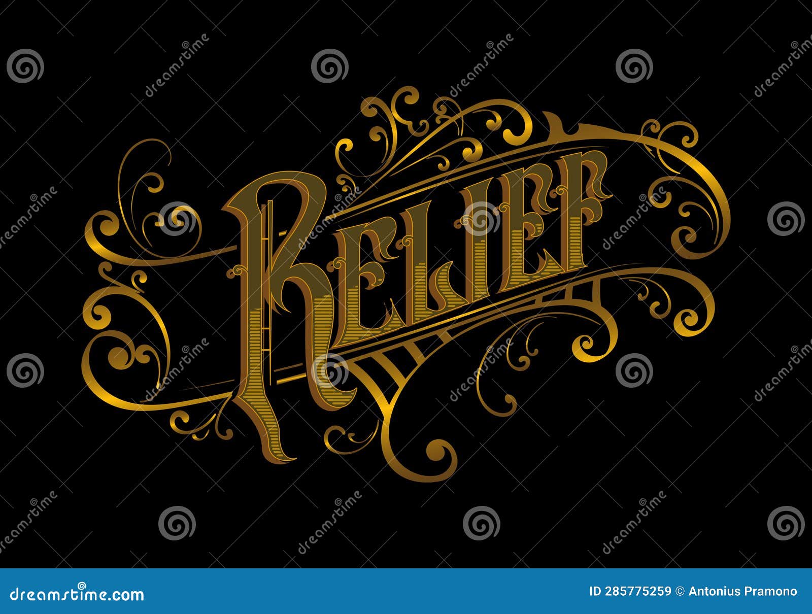 RELIEF Word Typography Custom Style Stock Vector - Illustration of ...