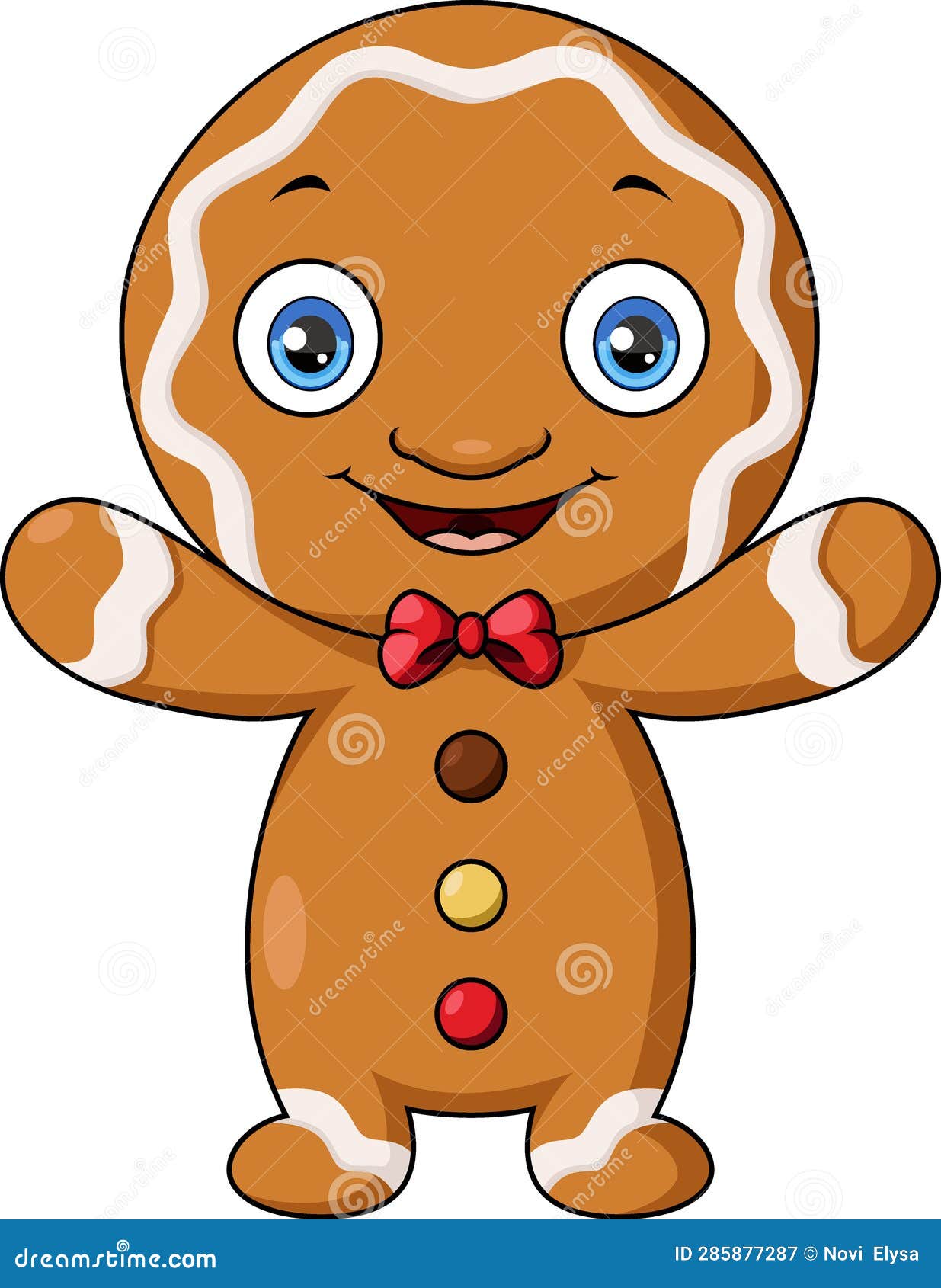 Cute Gingerbread Man Cookie Cartoon Stock Vector - Illustration of ...