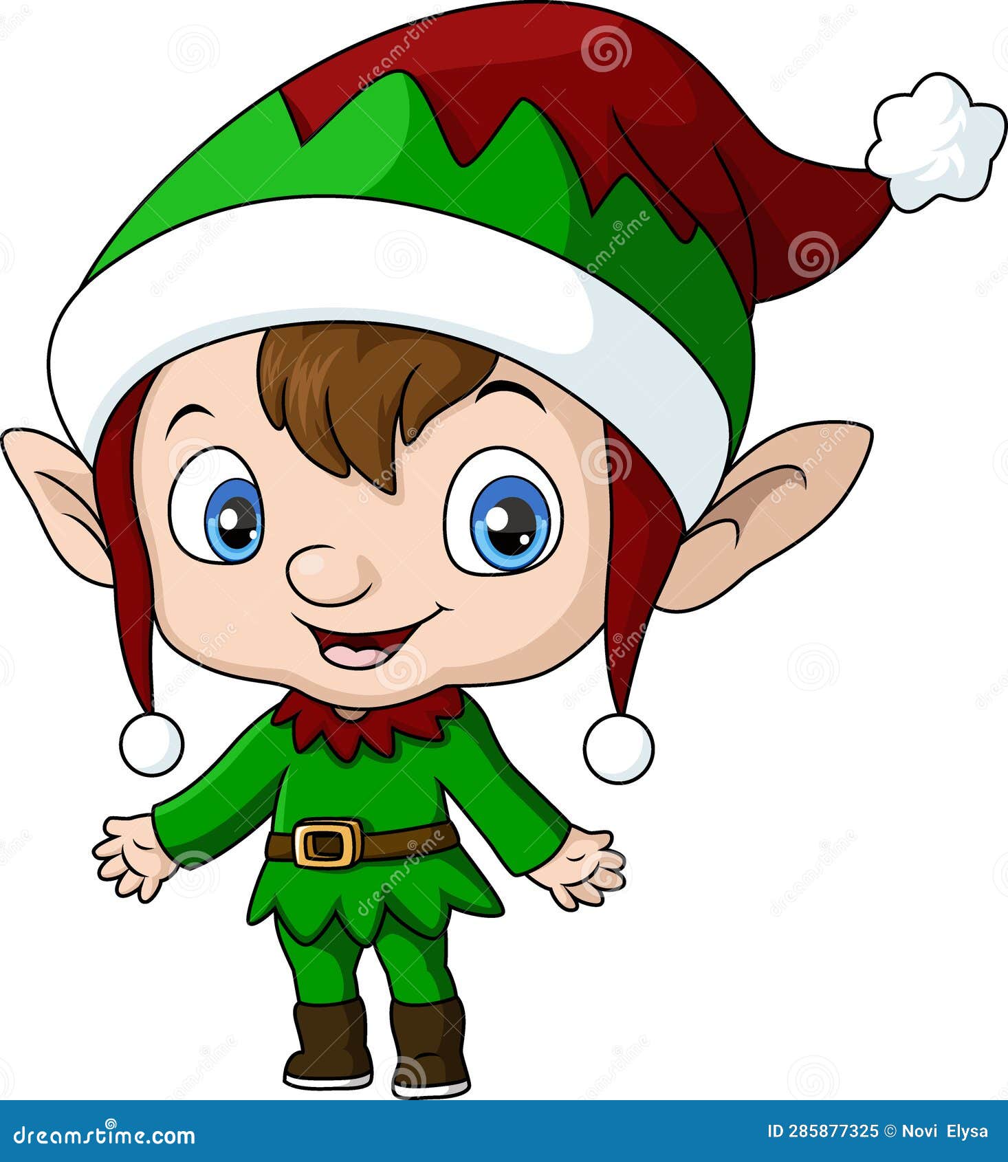Cute Little Elf Girl Cartoon Stock Vector - Illustration of costume ...