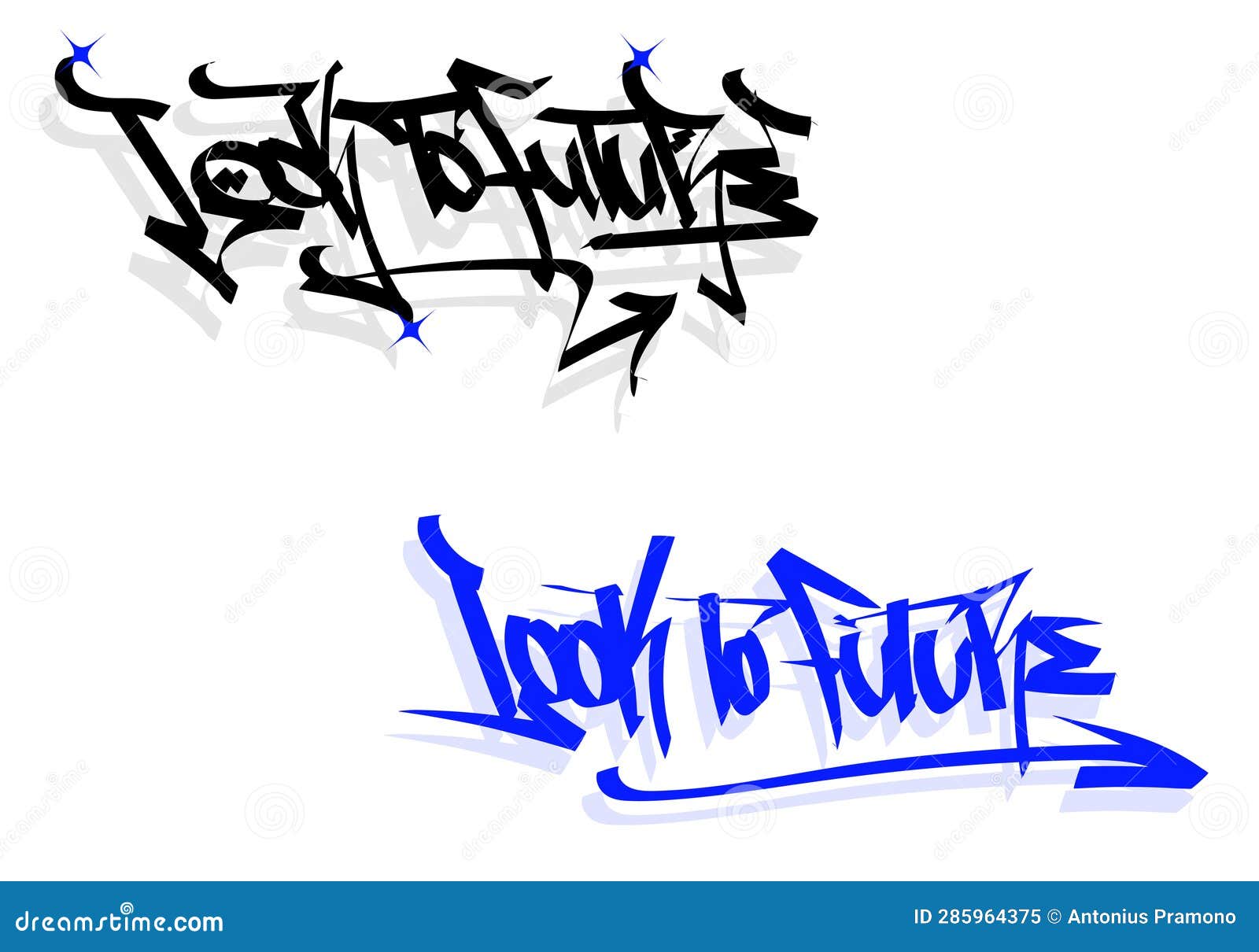 LOOK TO FUTURE Word Graffiti Tag Style Stock Vector - Illustration of ...