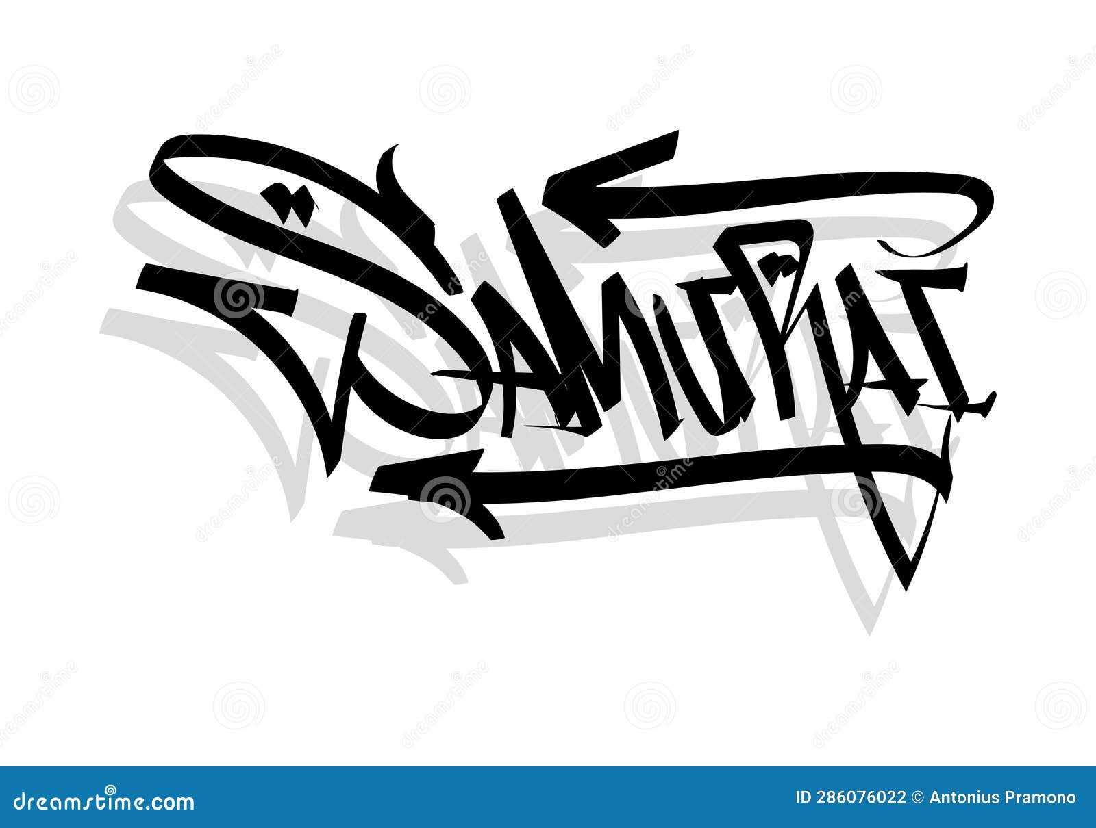 SAMURAI Word Graffiti Tag Style Stock Vector - Illustration of creative ...