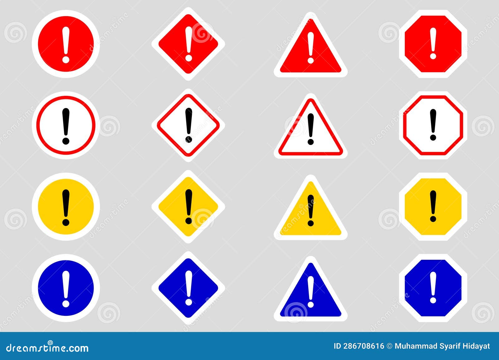 Warning signs stock vector. Illustration of symbol, stop - 286708616