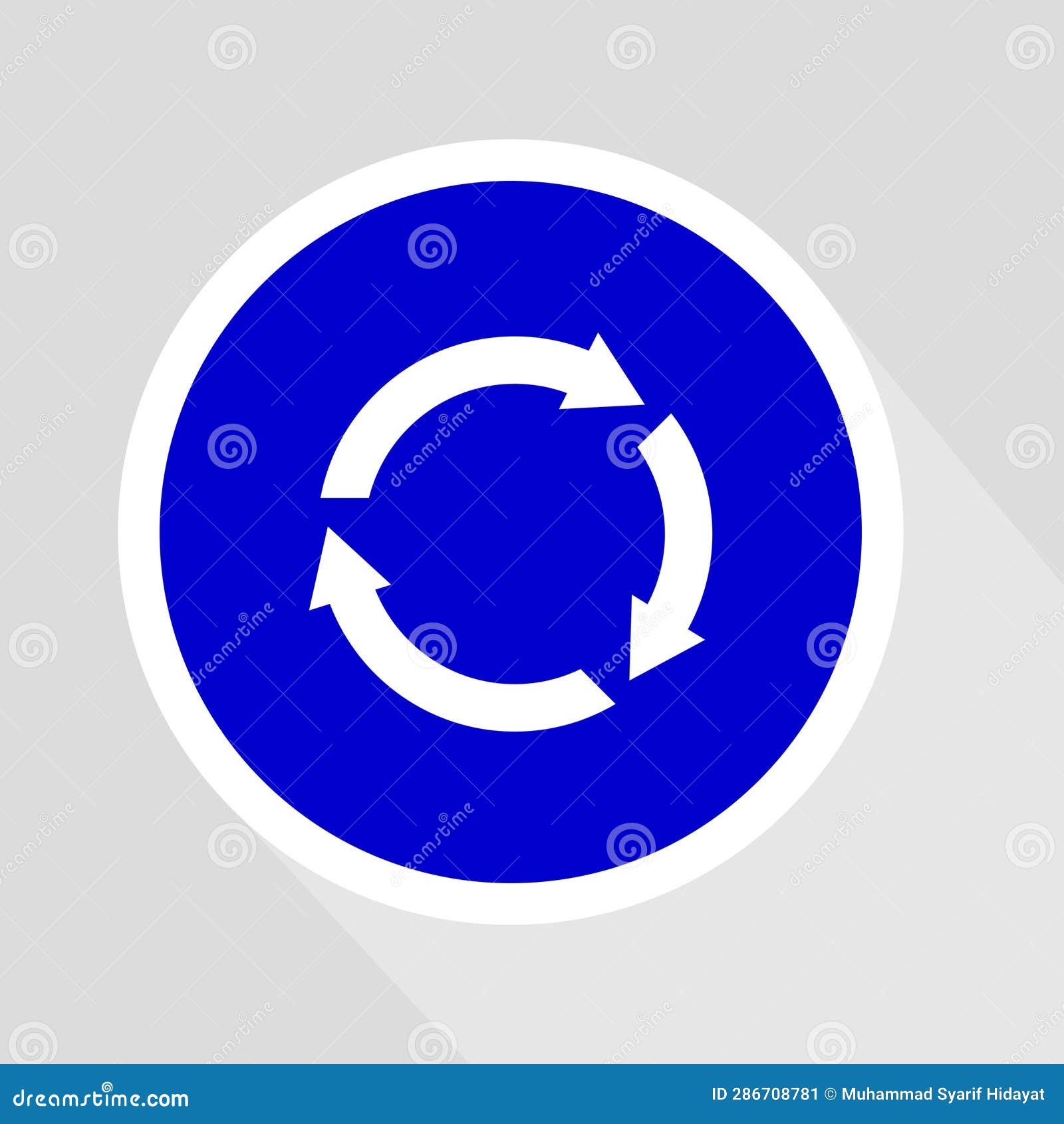 Roundabout sign stock vector. Illustration of arrow - 286708781