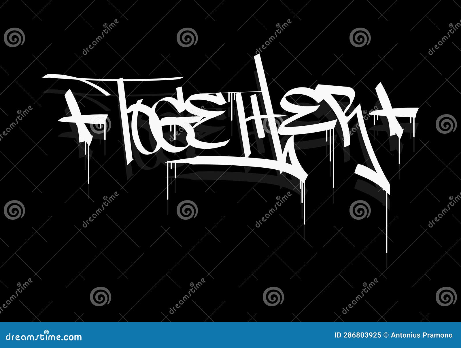 TOGETHER Word Graffiti Tag Style Stock Illustration - Illustration of ...