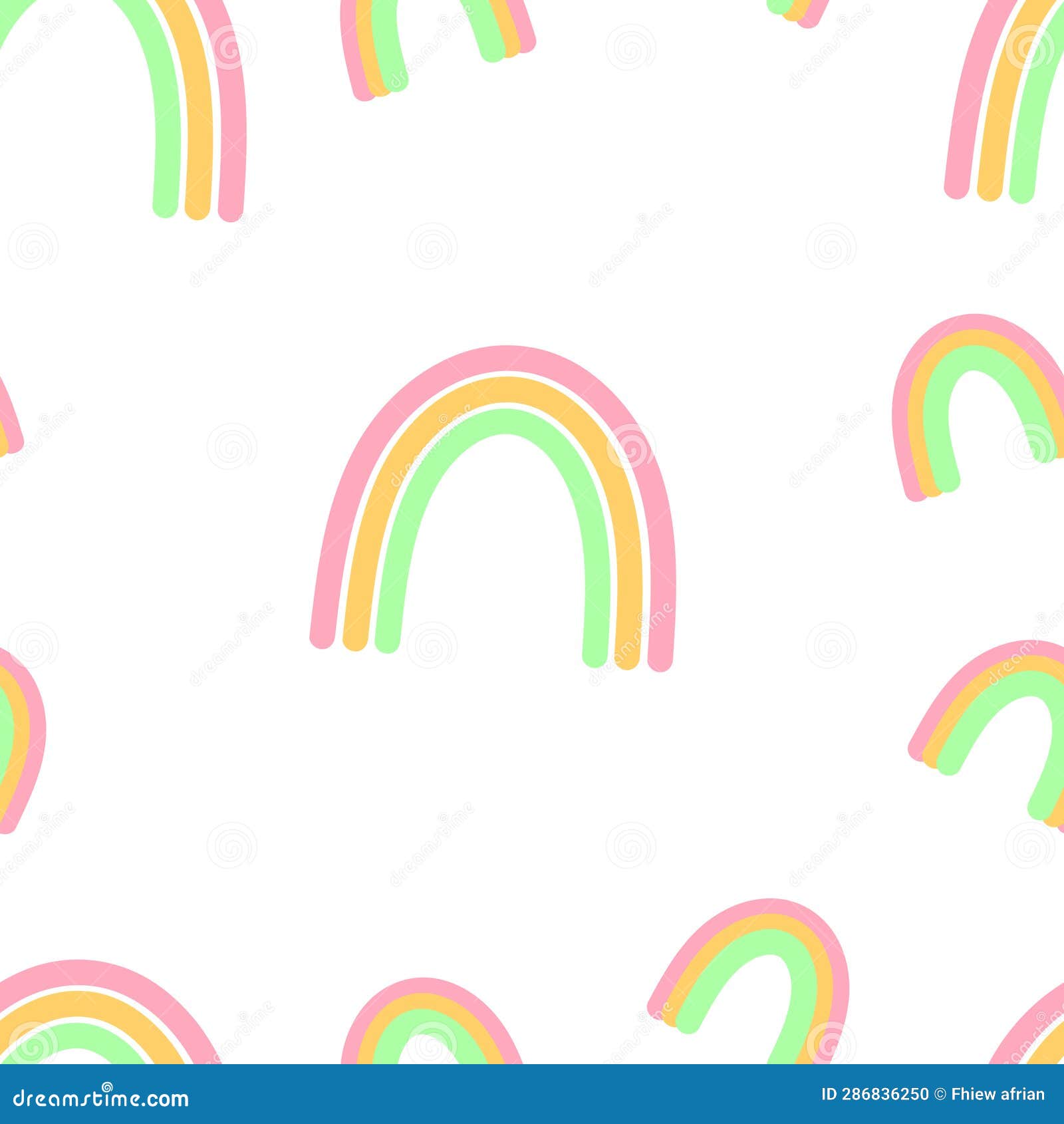 Seamless Pattern Cartoon Rainbow. Cute Animal Wallpaper for Textile ...