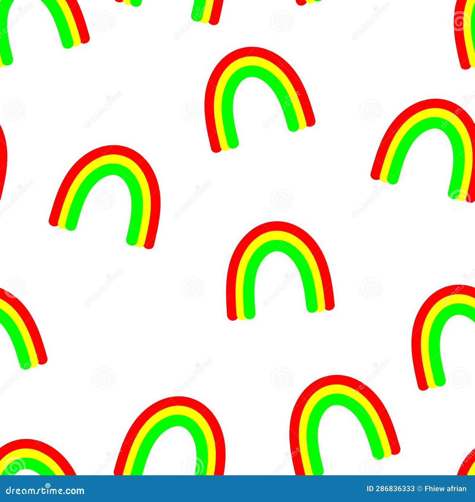 Seamless Pattern Cartoon Rainbow Stock Vector - Illustration of ...