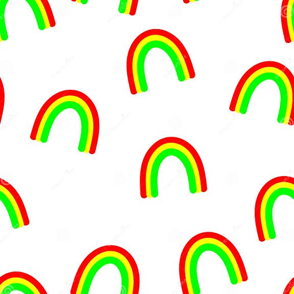 Seamless Pattern Cartoon Rainbow Stock Illustration - Illustration of ...