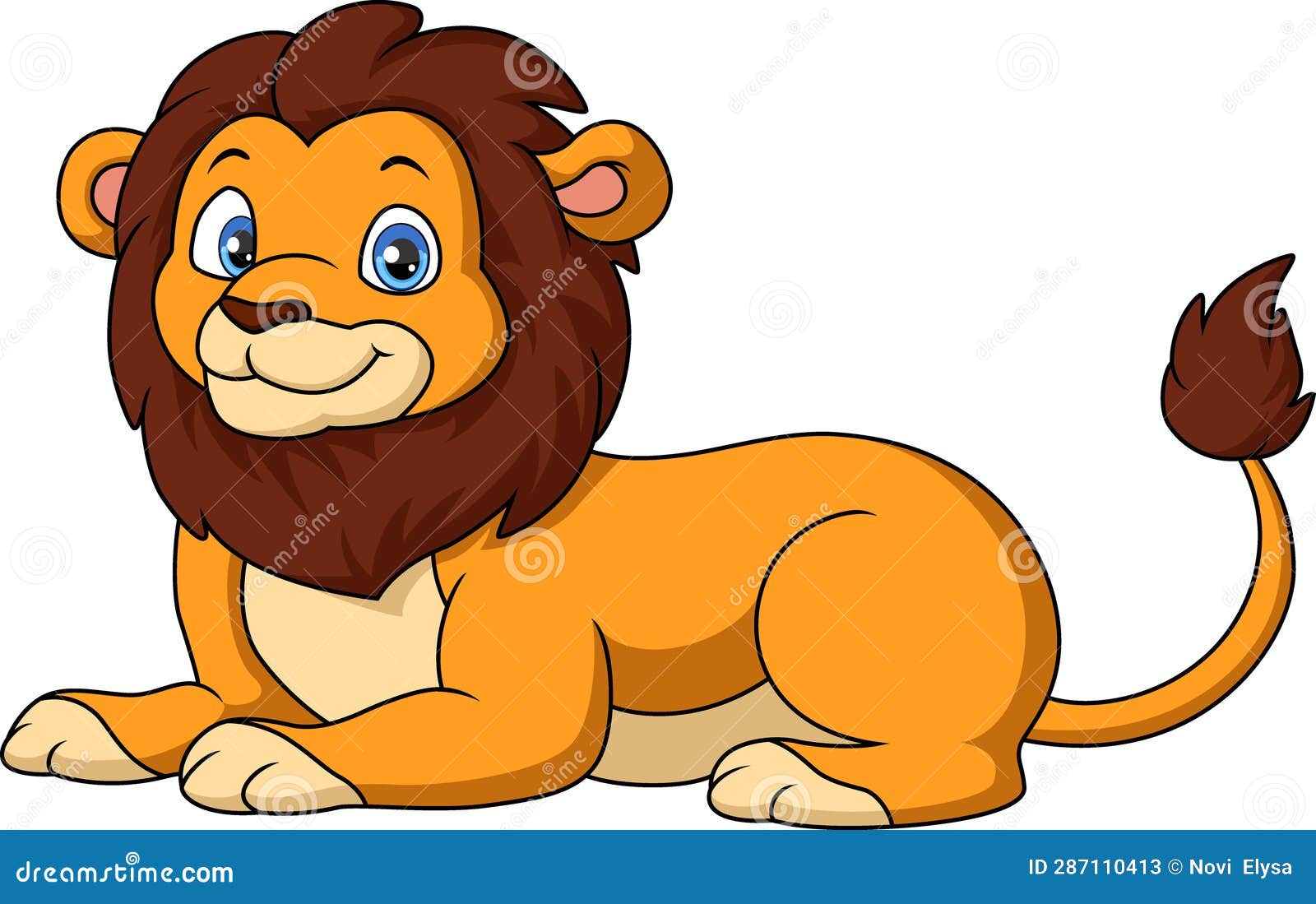 Cute Lion Cartoon Lying Down Stock Vector - Illustration of calm ...