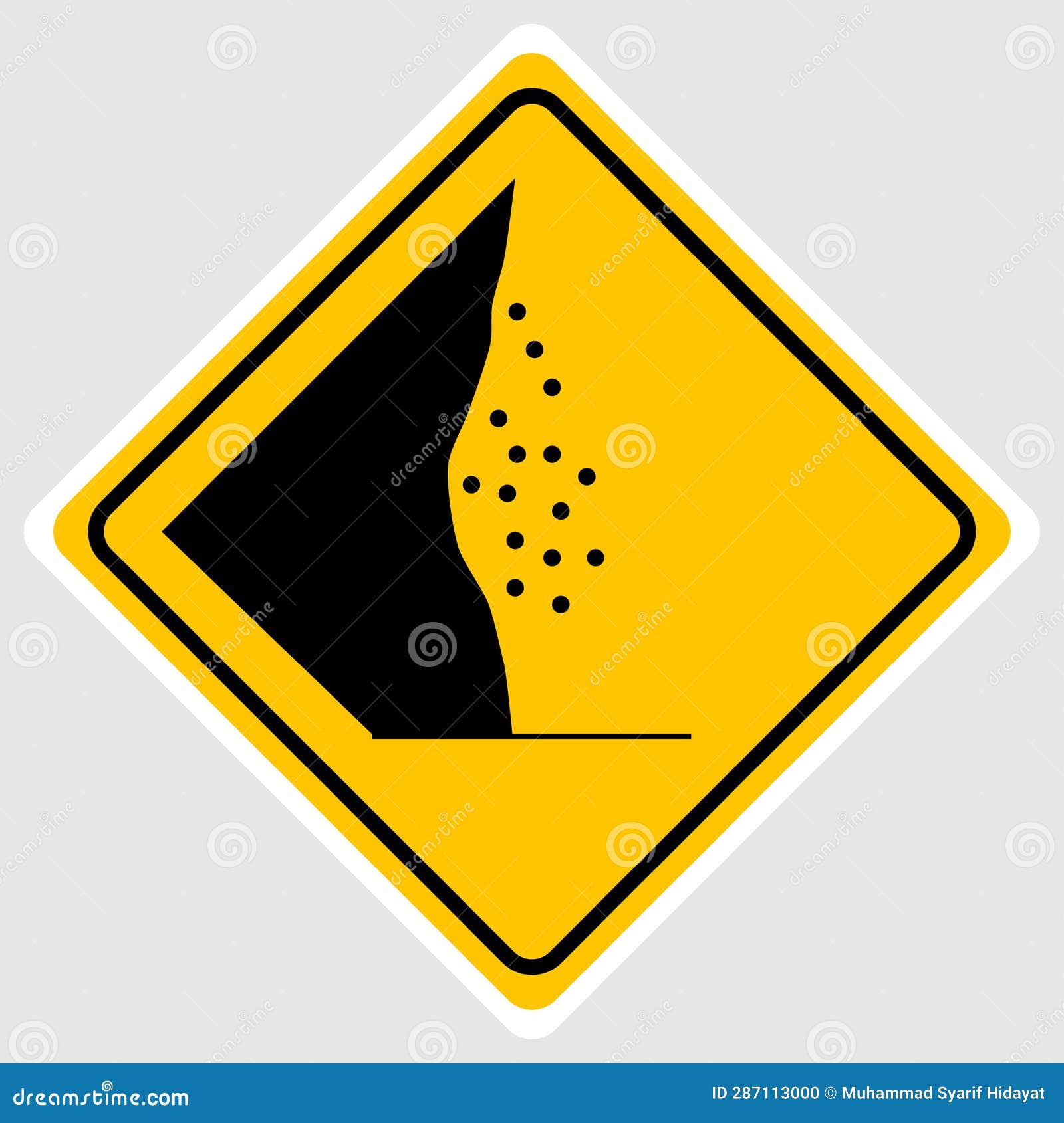 Falling rock sign stock vector. Illustration of safety - 287113000