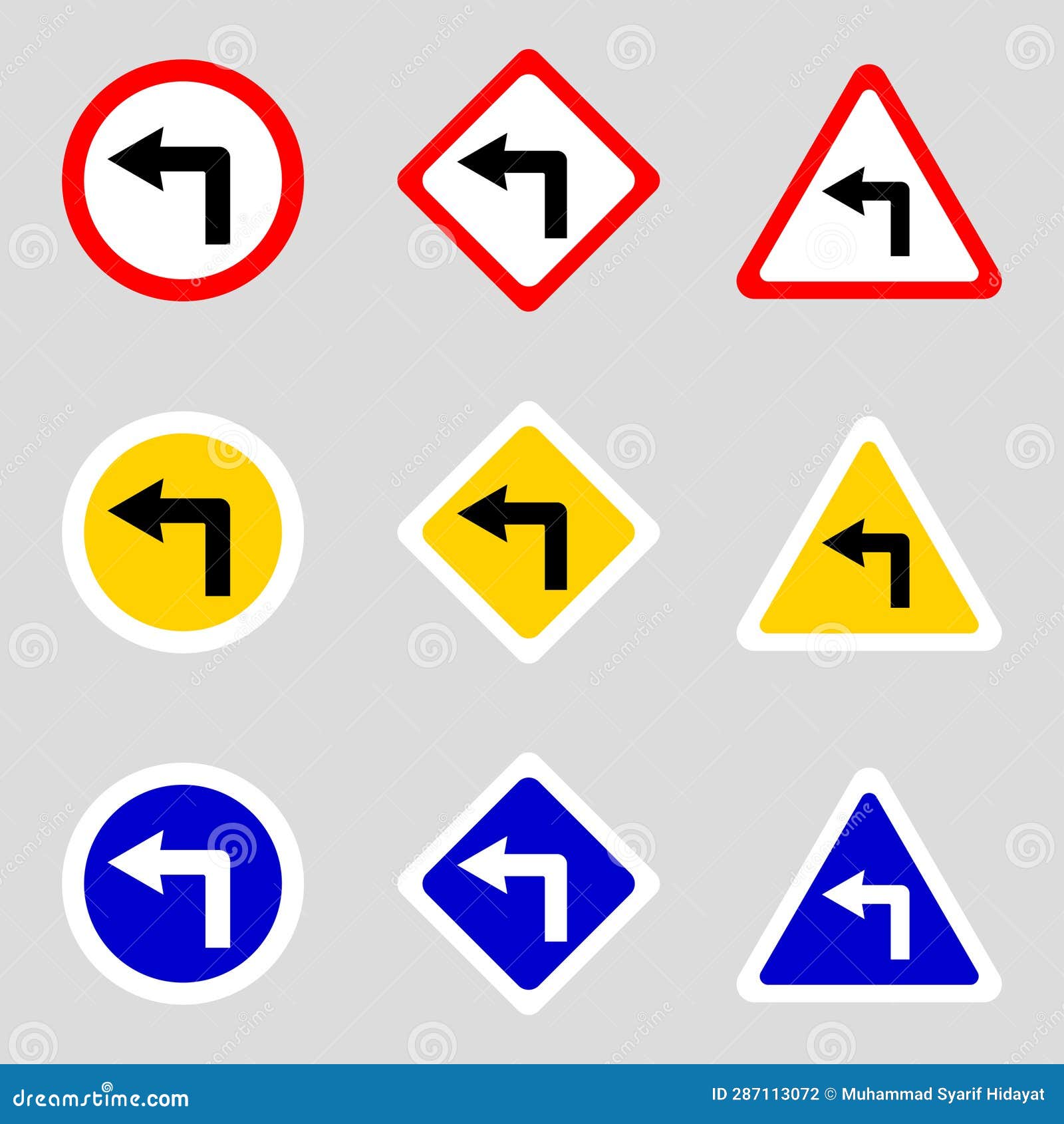 Turn left stock vector. Illustration of left, signs - 287113072