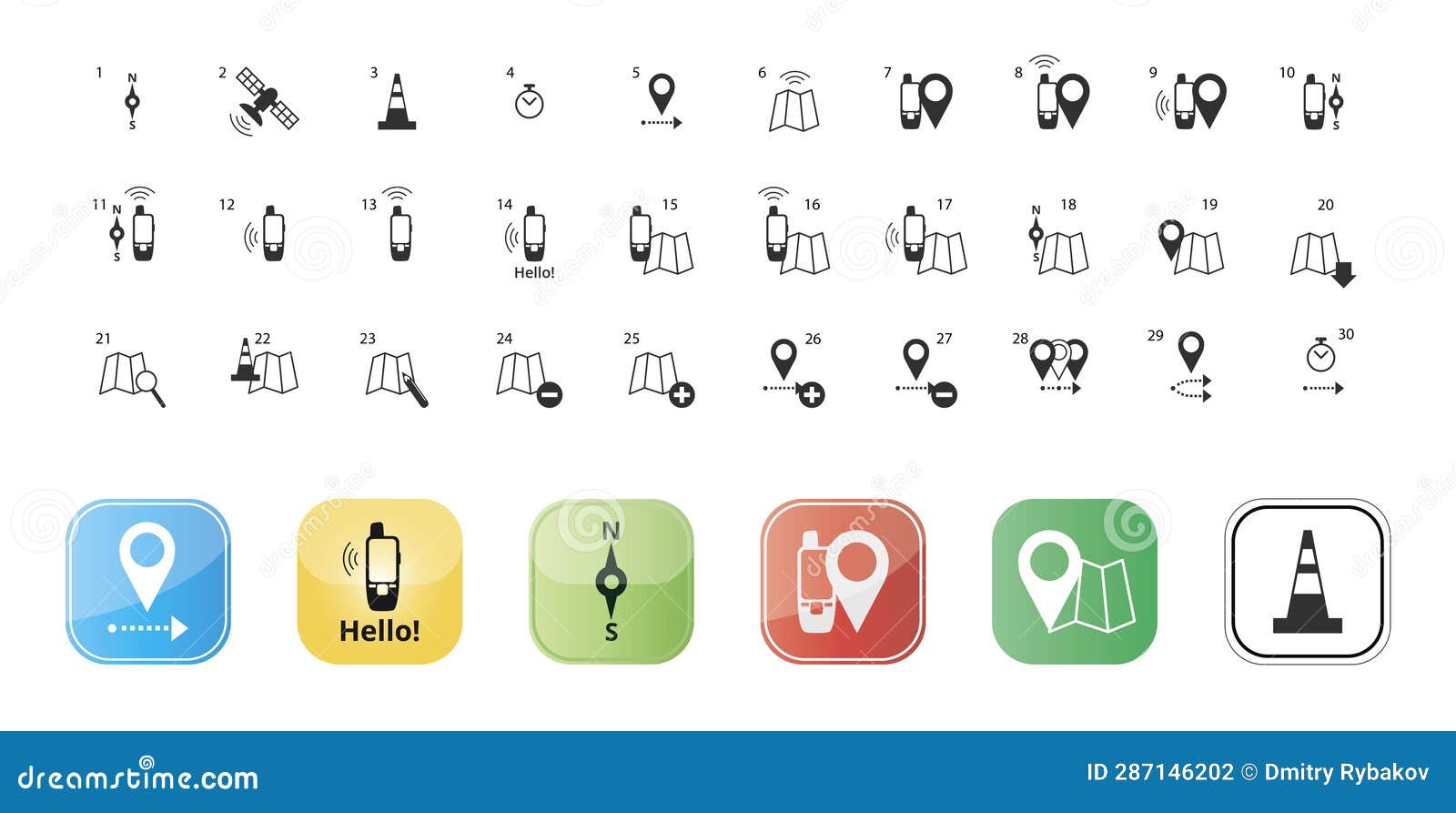 Collection of Icons And Pictograms Photos, Illustrations - Dreamstime ...