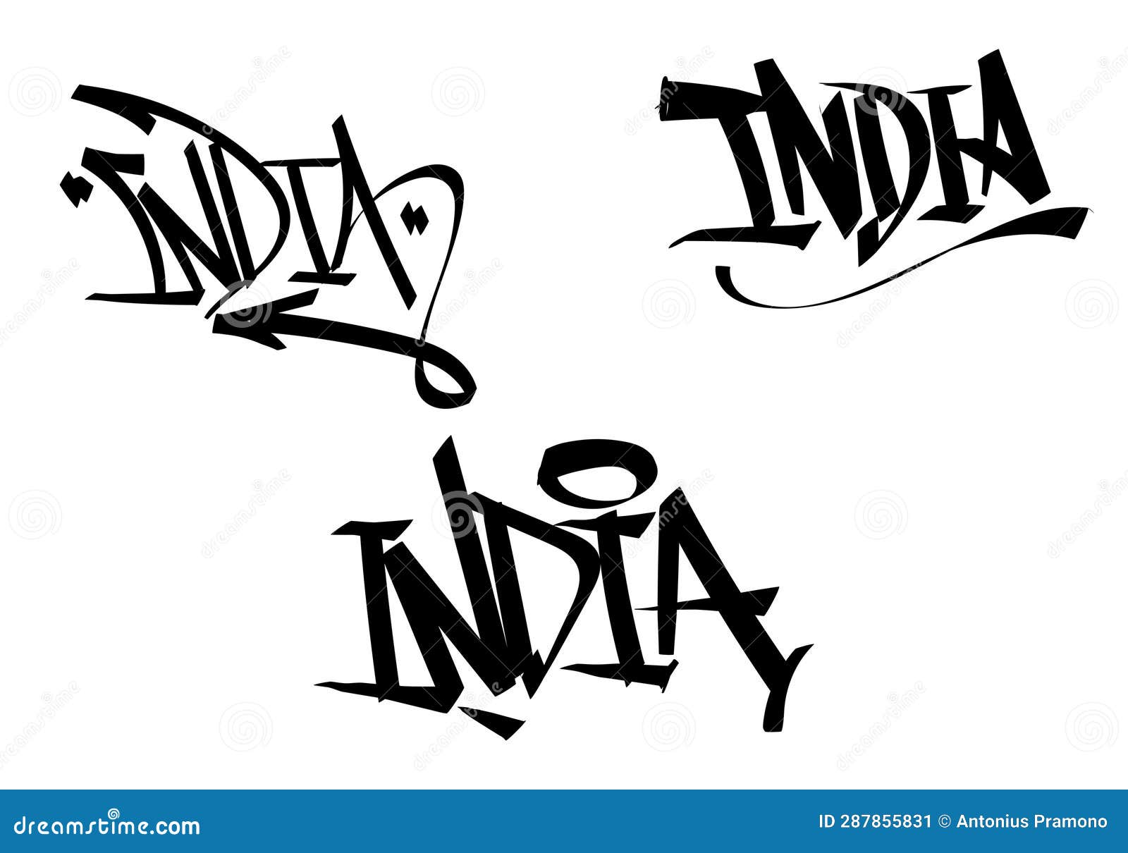 INDIA Word Graffiti Tag Style Art Stock Illustration - Illustration of ...