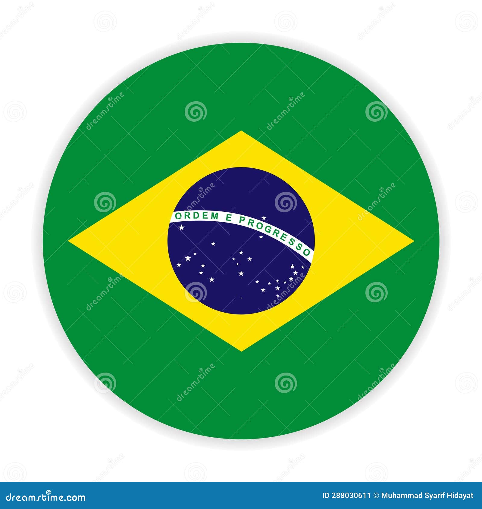 Brazil round flag stock illustration. Illustration of world - 288030611