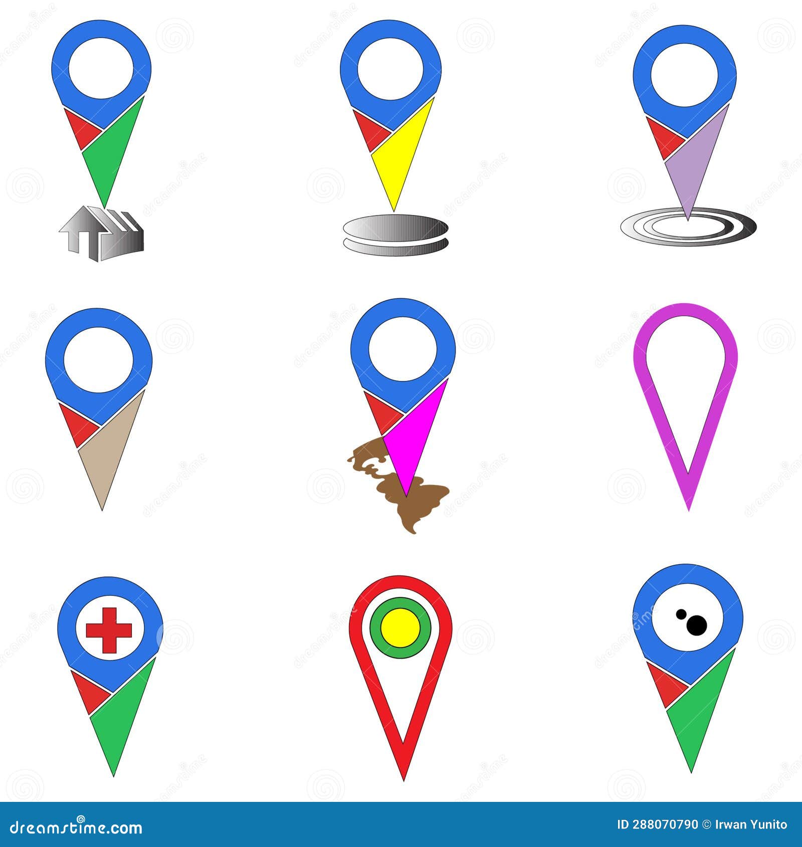 Icon Maps Template Design Trendy Stock Illustration - Illustration of ...