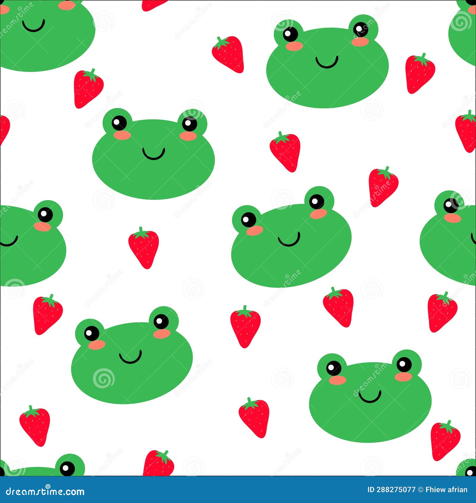 Frog Cartoon Seamless Pattern Cute Animal Wallpaper for Textile Stock ...