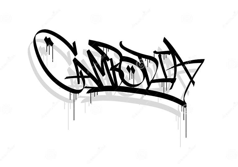 Basic RGB CAMBODIA Country Graffiti Tag Style Stock Illustration ...