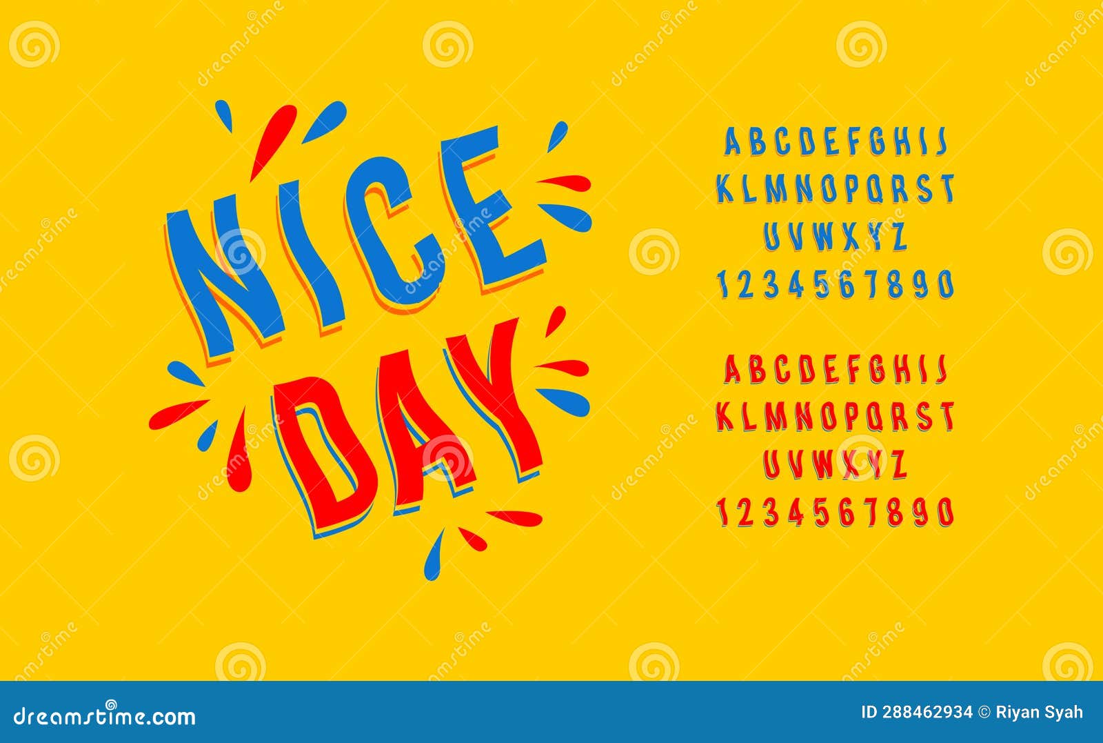 Alphabet Font Named "Nice Day". Typeface Design for Fun, Recreation ...