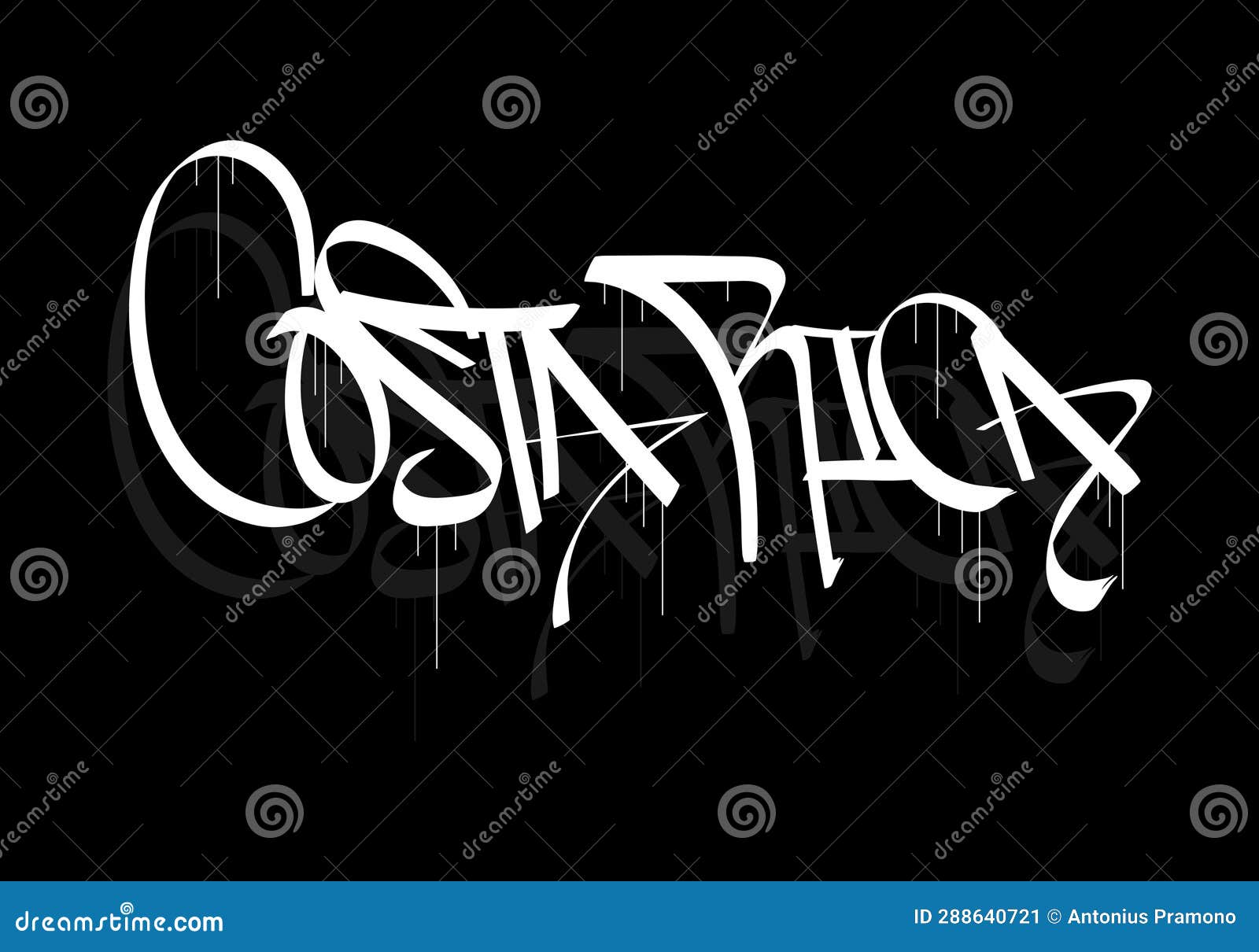 Basic RGB COSTA RICA Country Graffiti Tag Style Stock Vector ...