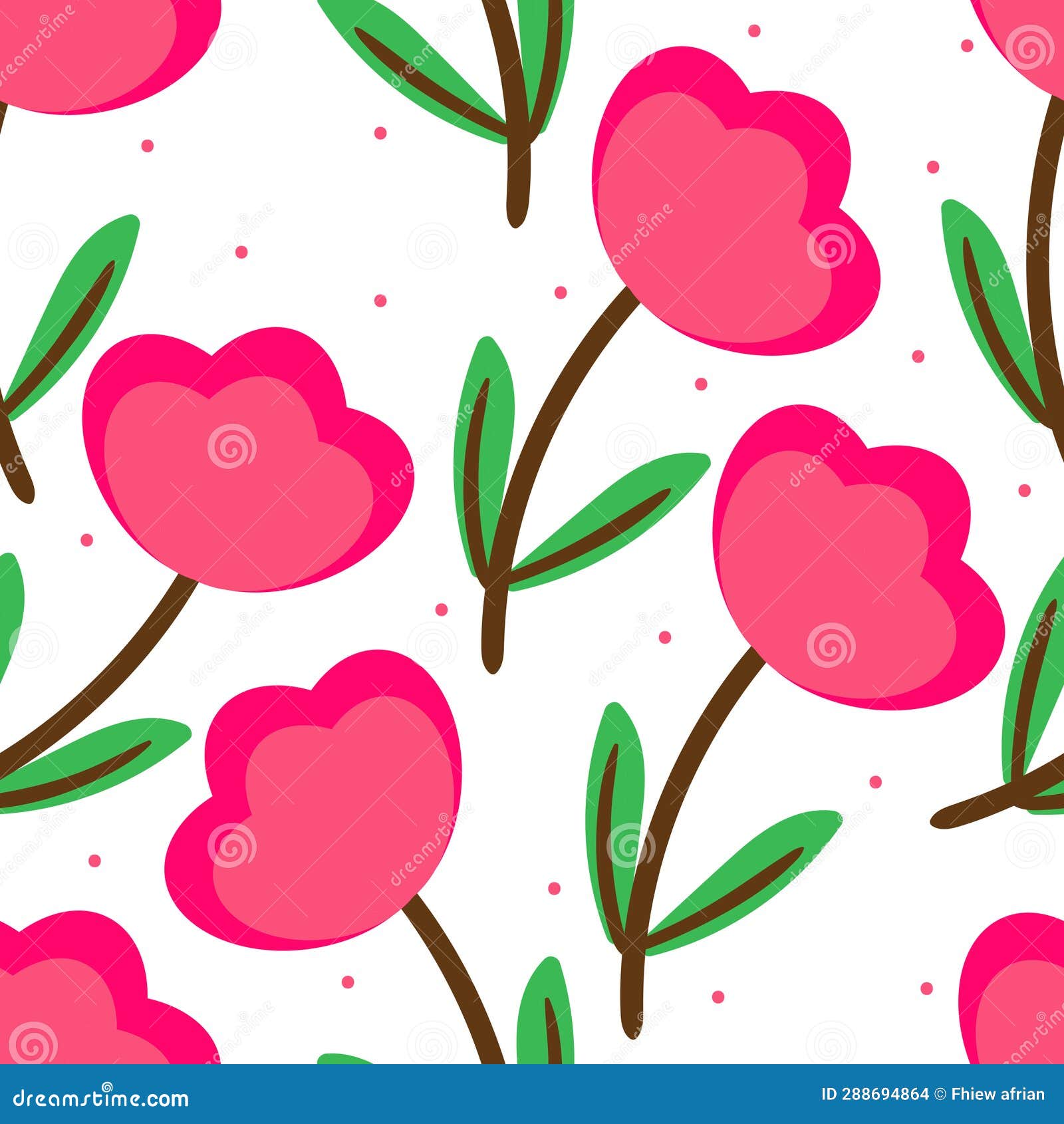 Cute Pink Flower Pattern Cartoon, Vector Illustration, Wallpaper ...