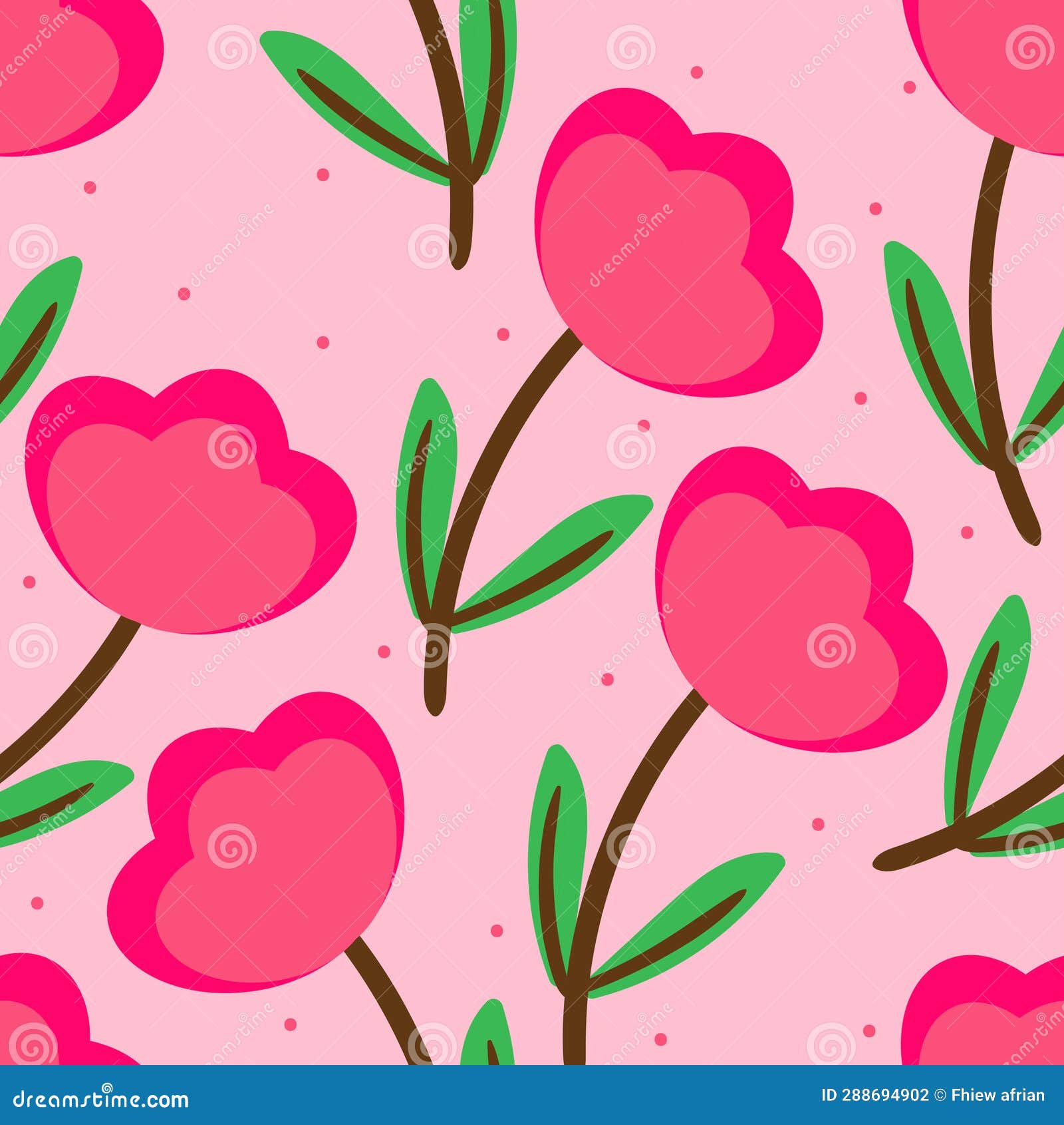 Cute Pink Flower Pattern, Vector Illustration, Wallpaper, Textiles ...