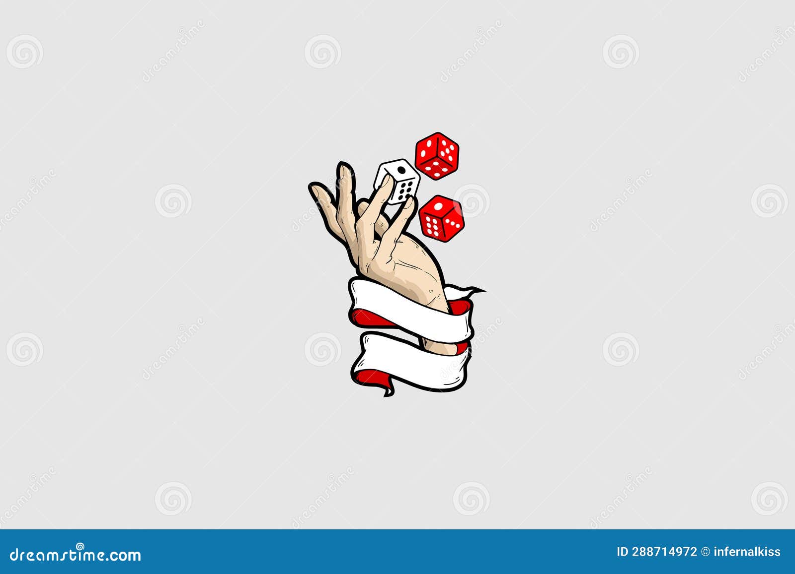 Hand with Dice Vector Illustration Design Template Stock Vector ...