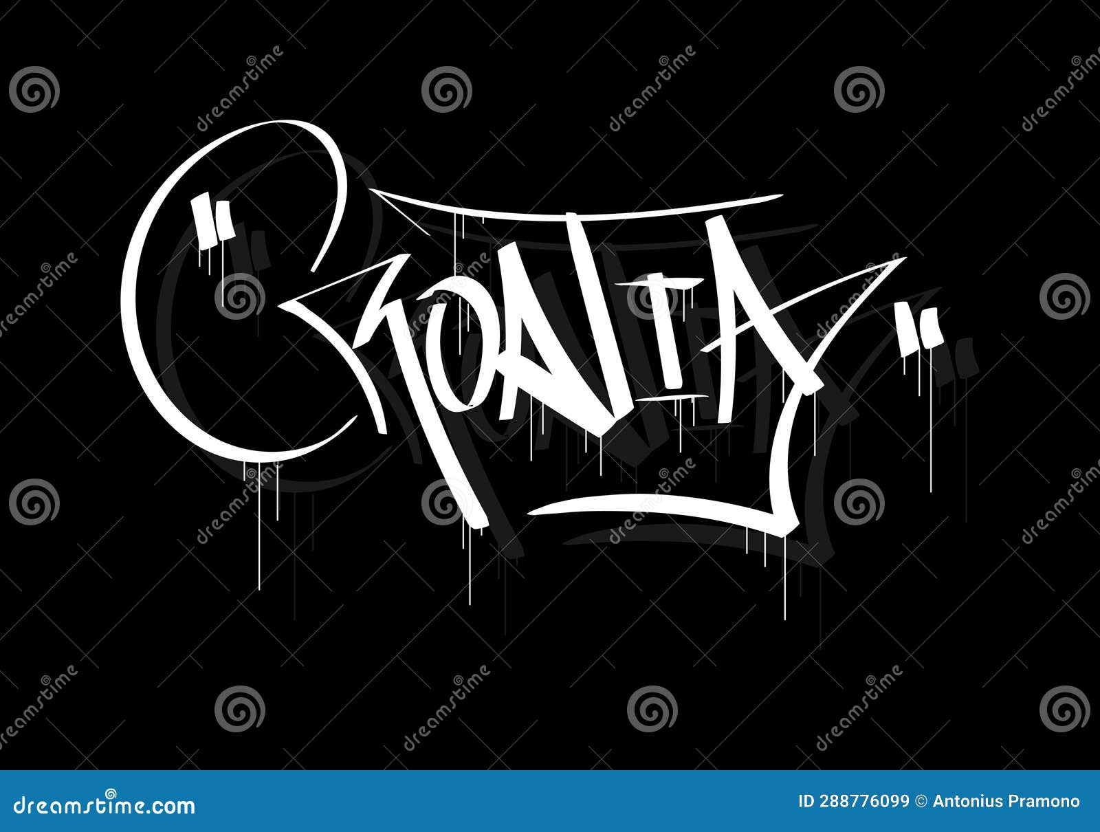 Basic RGB CROATIA Country Graffiti Tag Style Stock Vector ...
