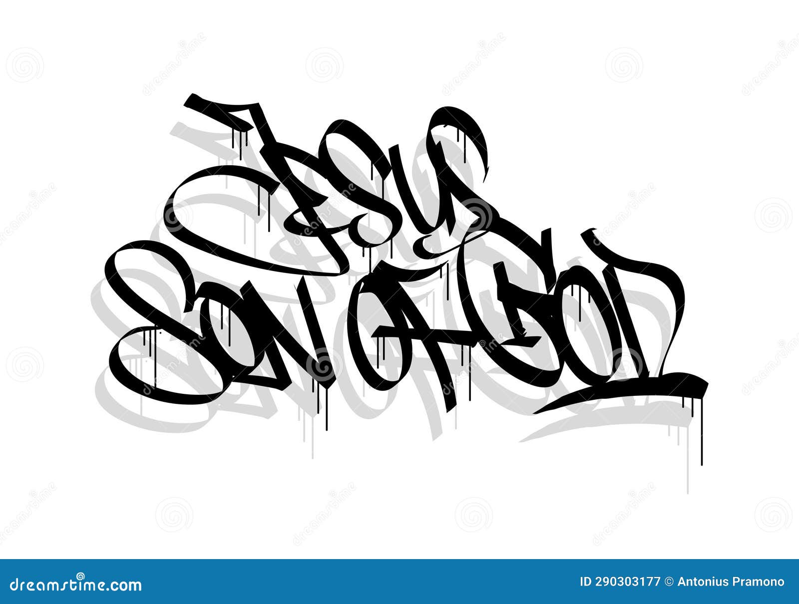 Basic RGB JESUS SON of GOD Word Graffiti Tag Style Stock Illustration ...
