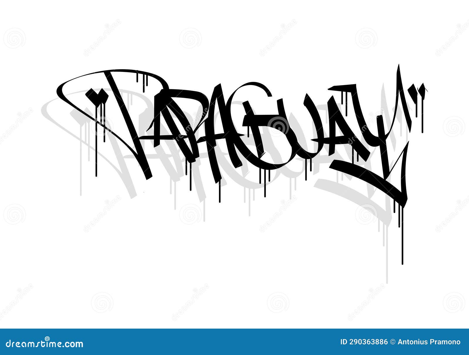 Basic RGB PARAGUAY Country Graffiti Tag Style Stock Illustration ...