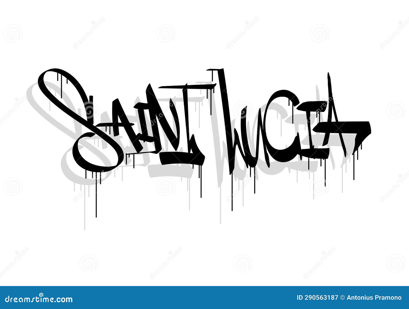 Basic RGB SAINT LUCIA Country Graffiti Tag Style Stock Illustration ...